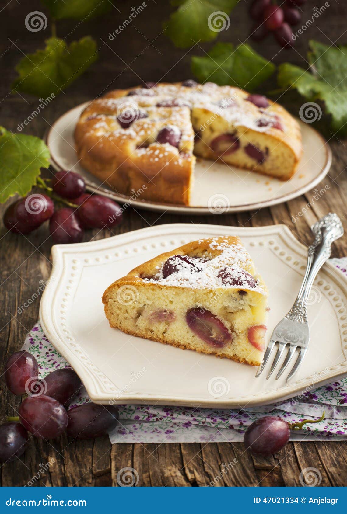 Cake with red grapes stock photo. Image of grapes, fruit - 47021334