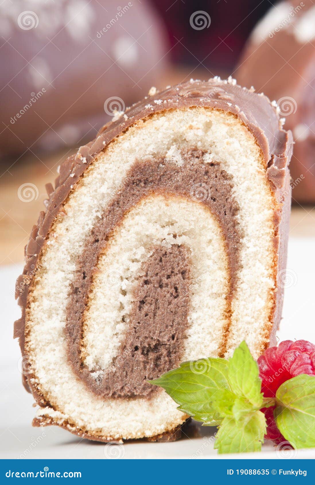 Cake roll slice stock image. Image of tasty, cake, pastry - 19088635