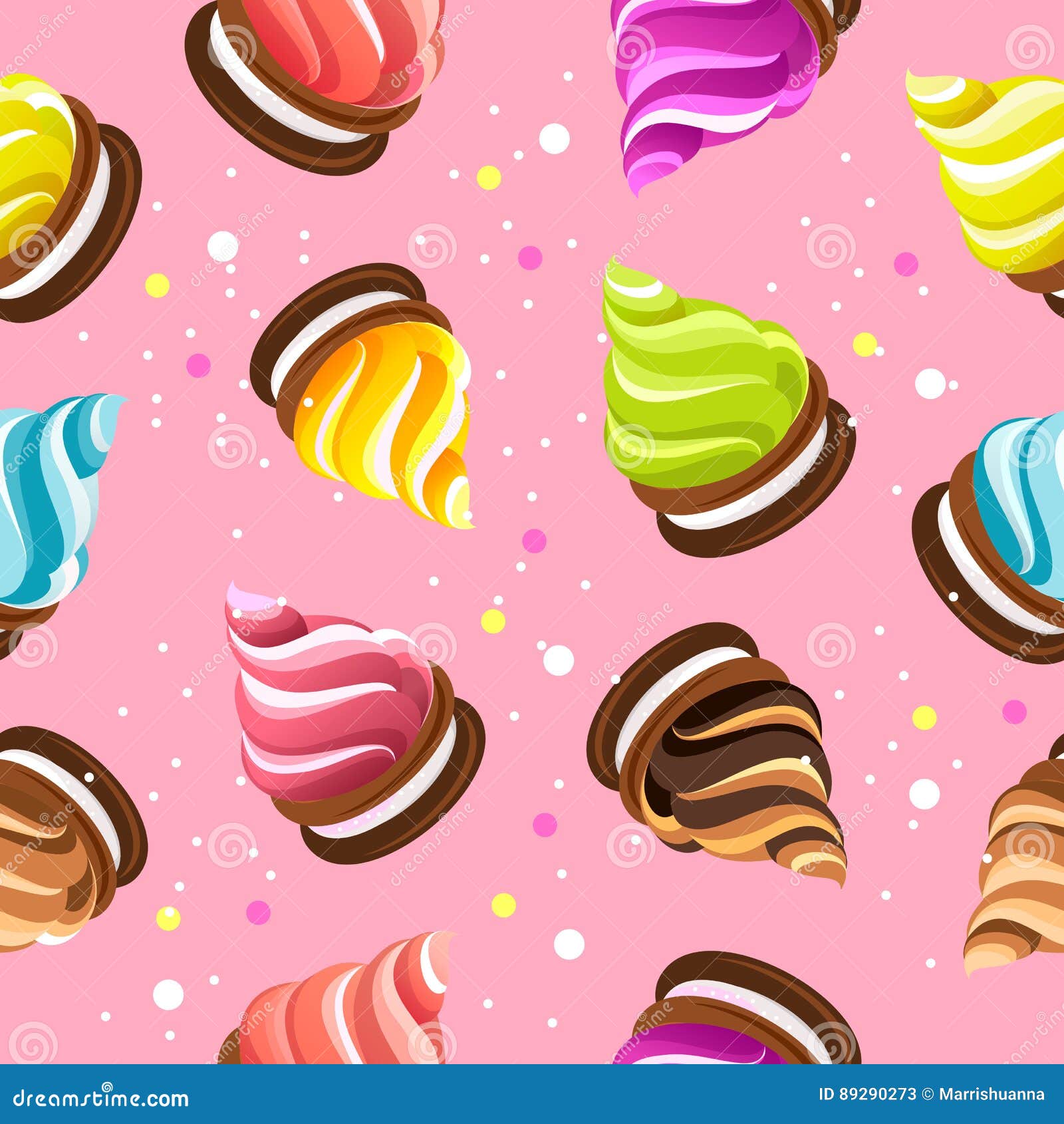 Cake seamless pattern stock vector. Illustration of bakery - 89290273