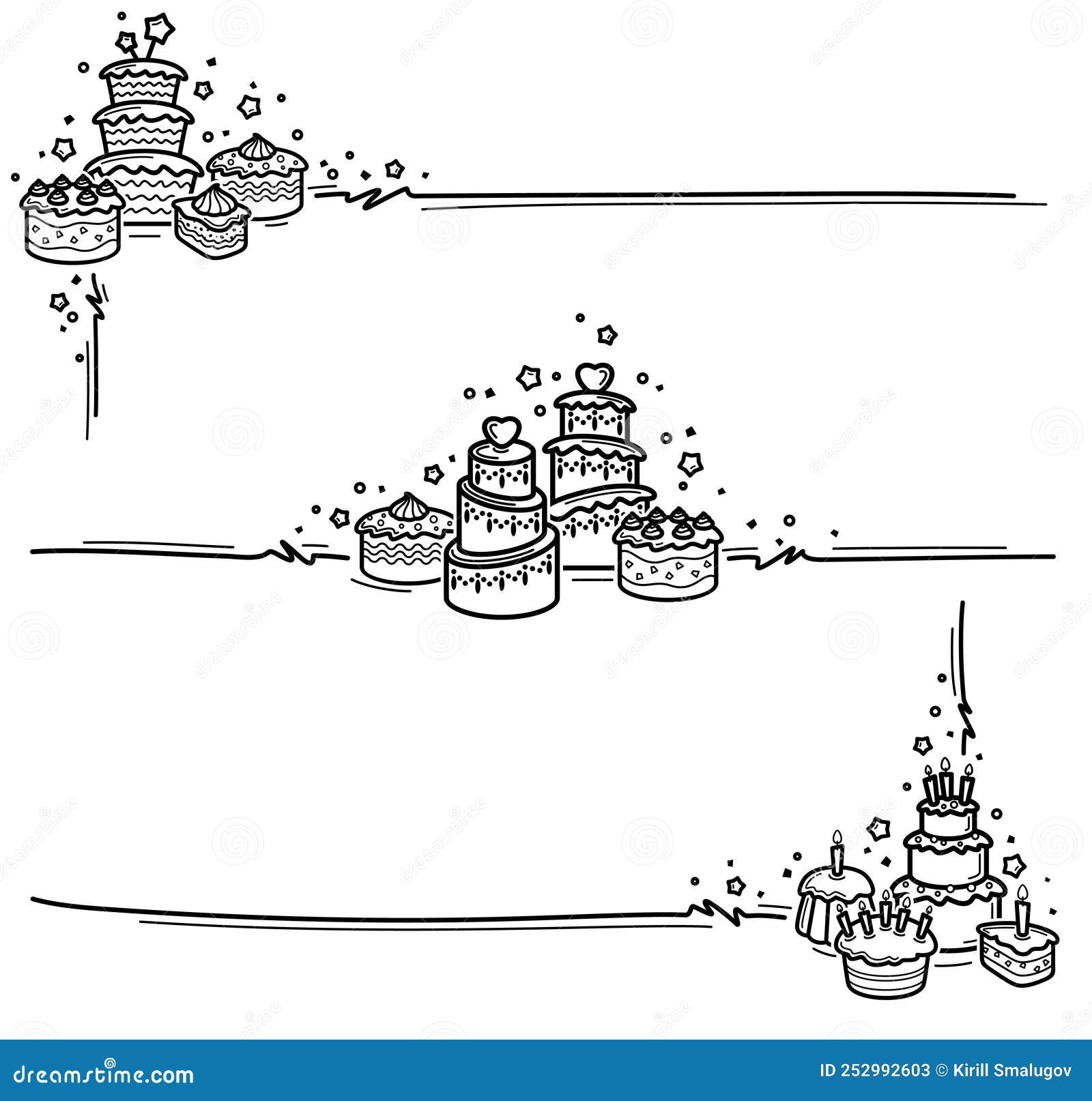 Cake Set. Elements and Icons Collection Cake Stock Vector ...