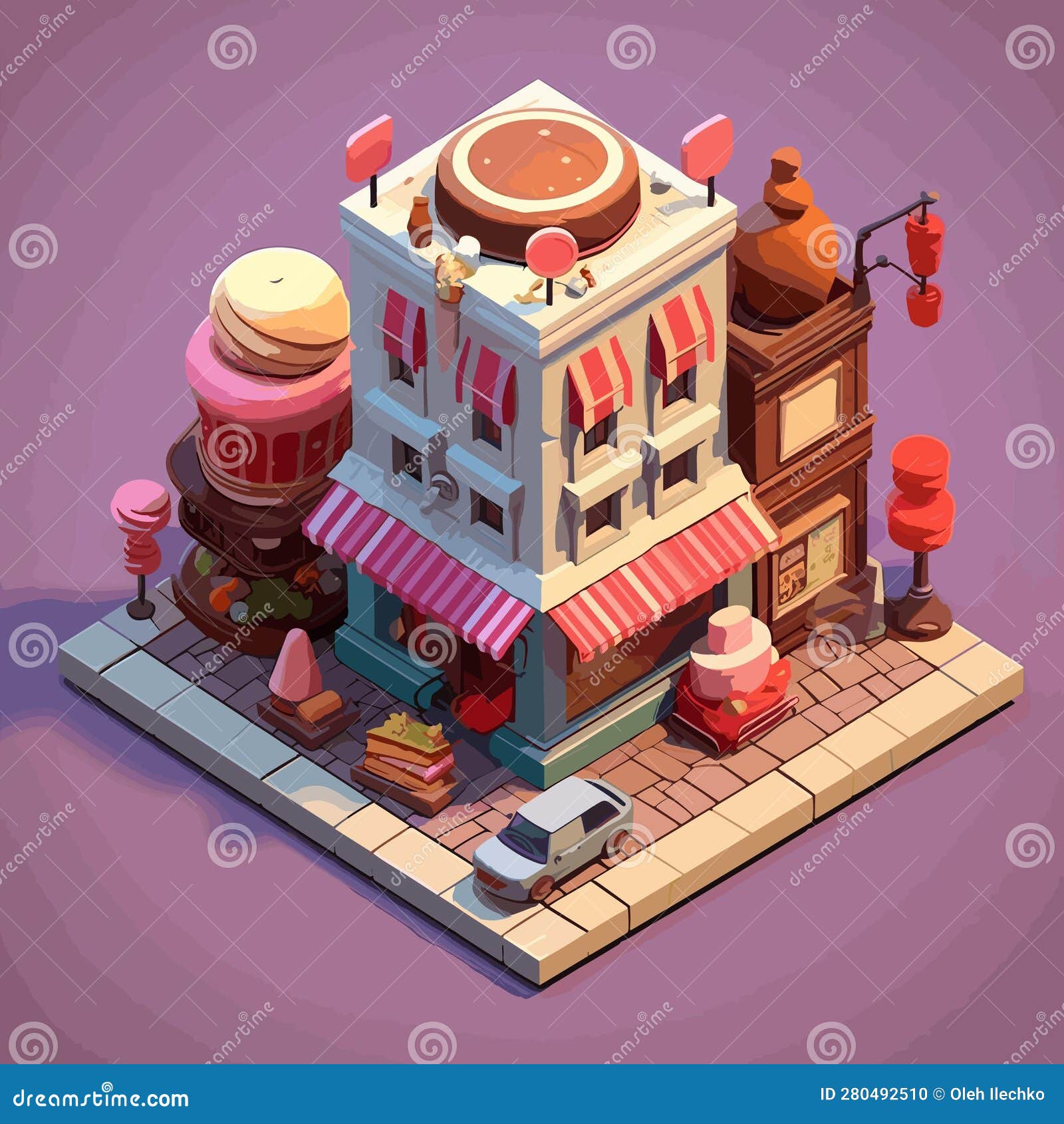 Cake Shop Isometric Vector Isolated Illustration Stock Vector ...