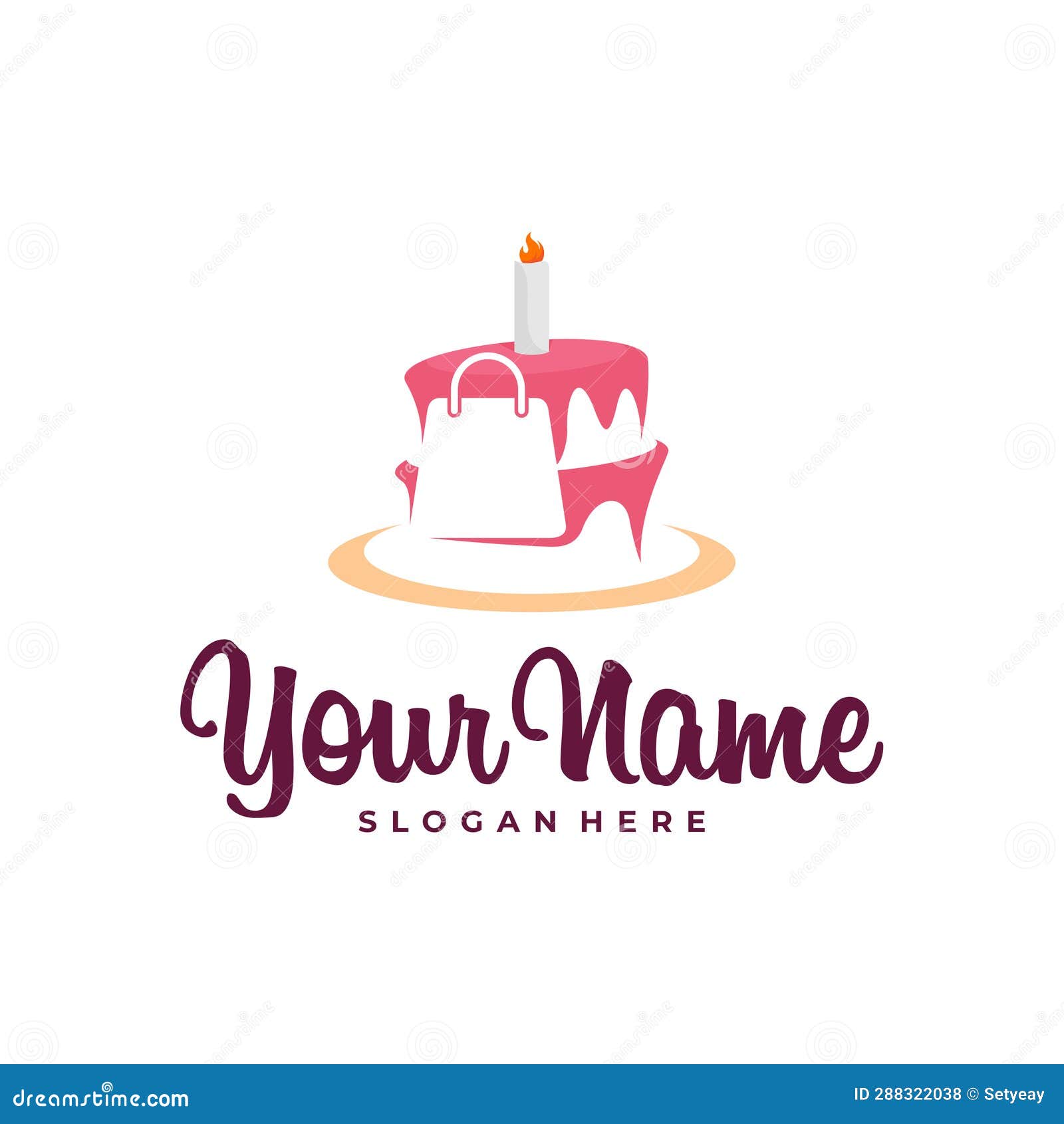 Cake Shop Logo Design Vector. Icon Symbol Stock Vector - Illustration ...