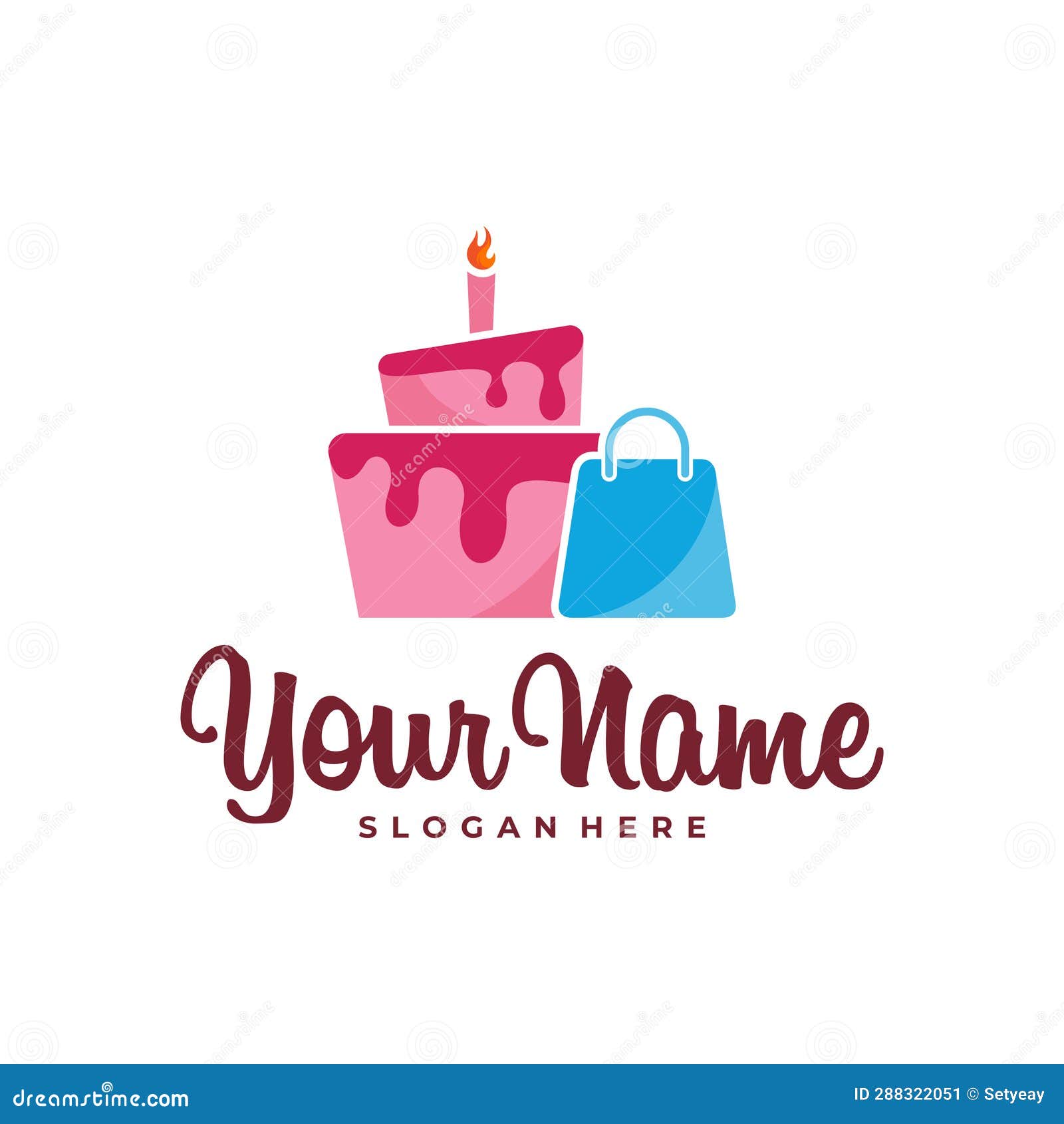 Cake Shop Logo Design Vector. Icon Symbol Stock Vector - Illustration ...