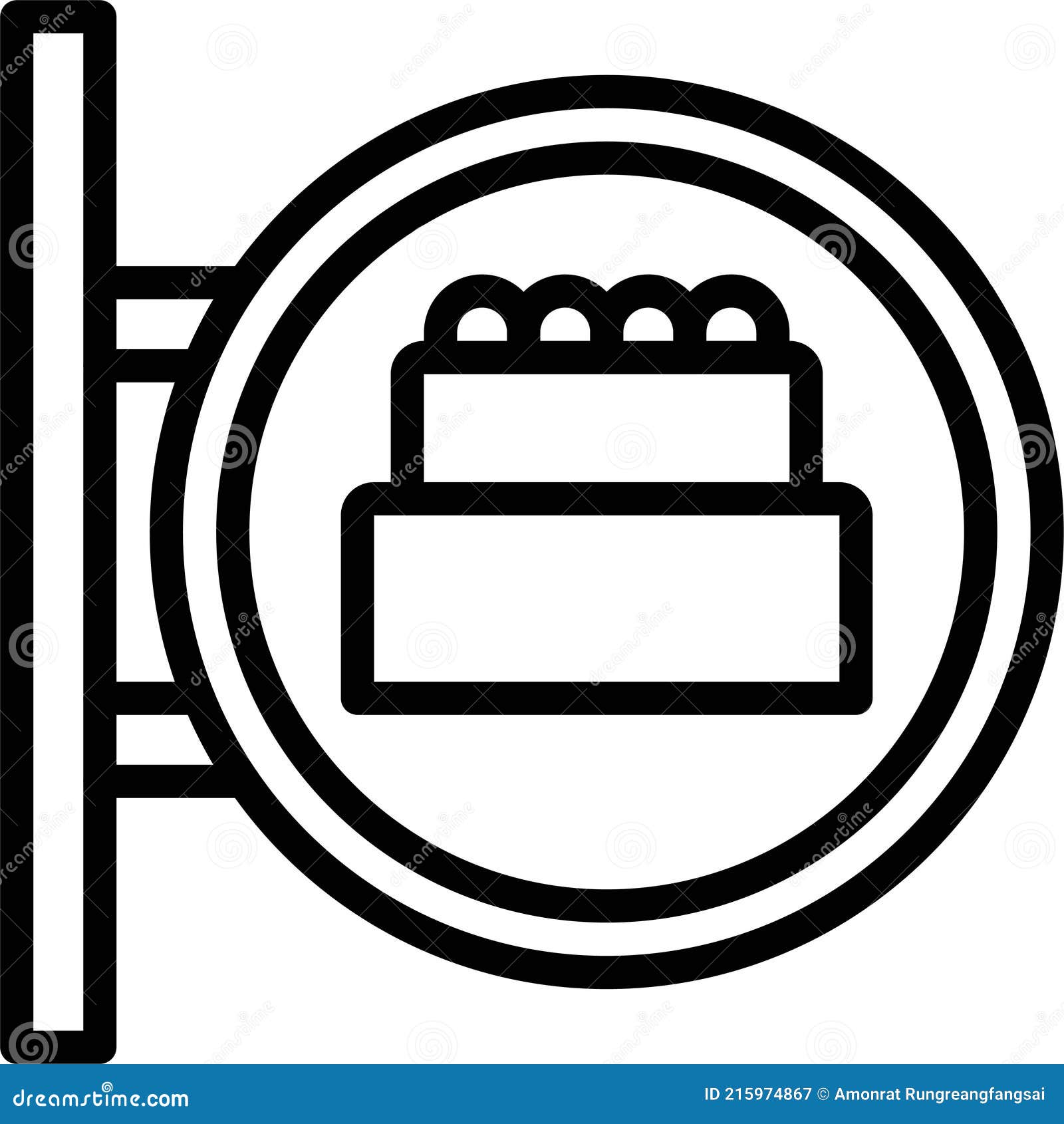 Cake Shop Sign Icon, Bakery and Baking Related Vector Stock Vector ...