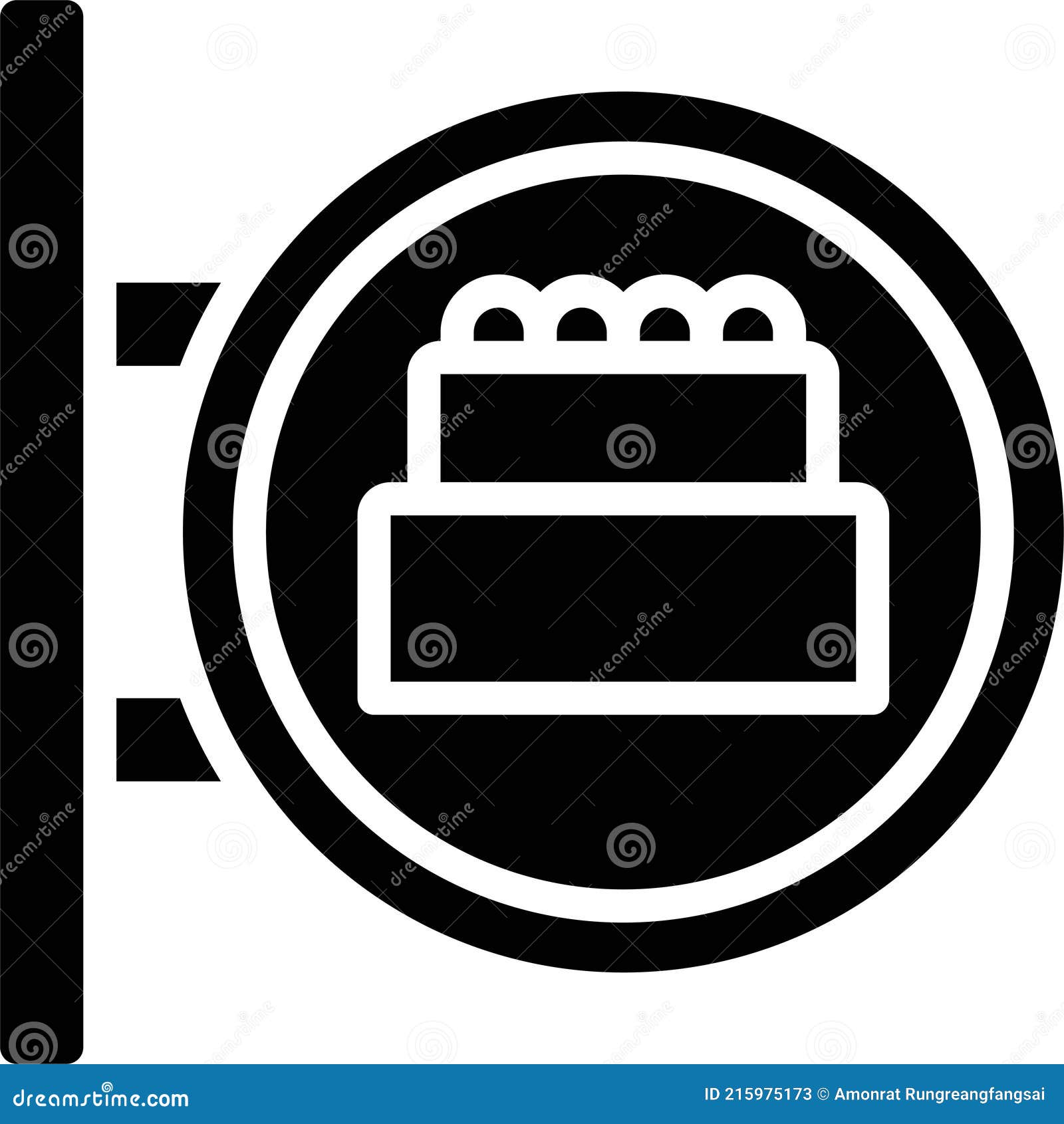 Cake Shop Sign Icon, Bakery and Baking Related Vector Stock Vector ...
