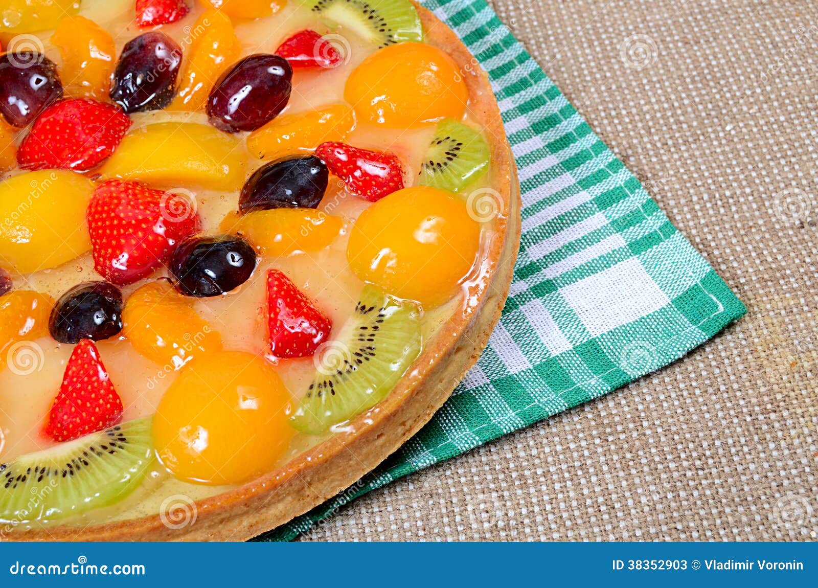 Cake from Shortcake Dough with Fruit Stock Image - Image of fruit ...