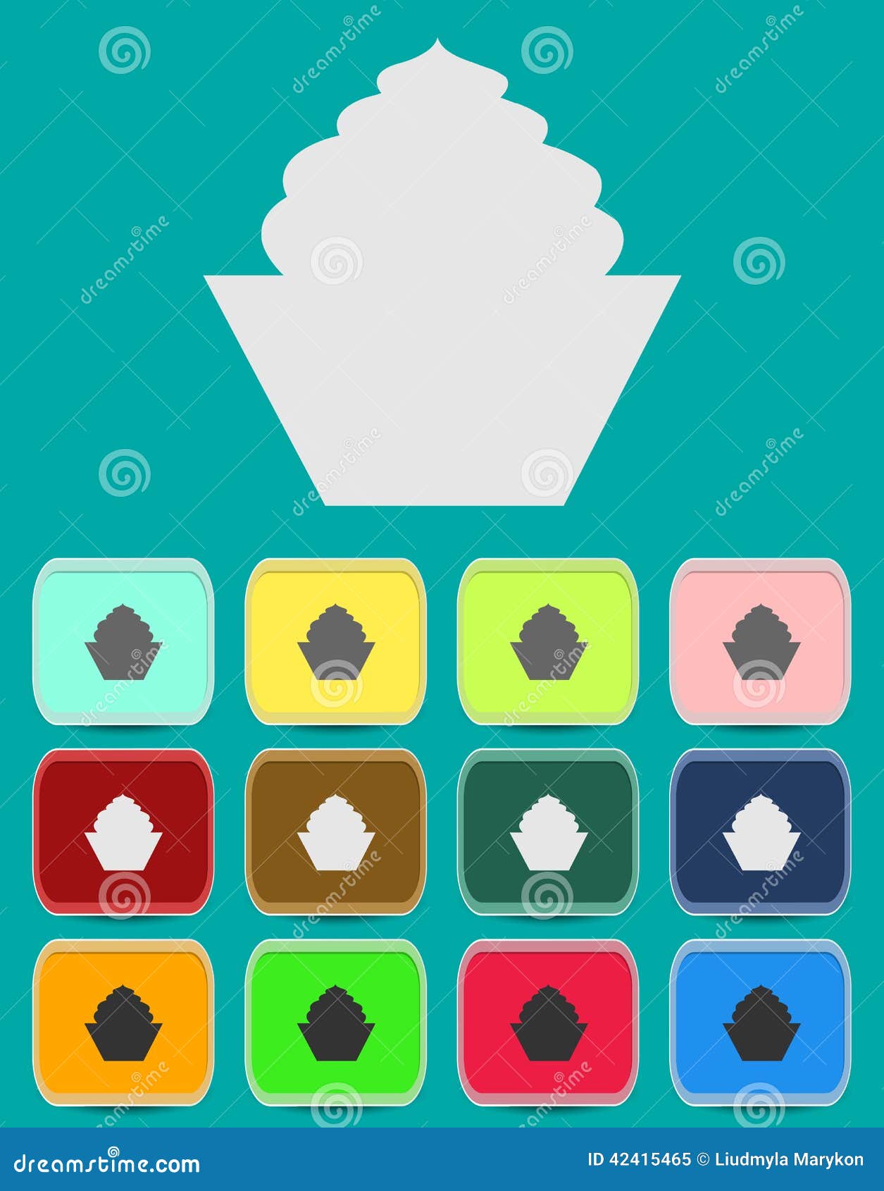 Cake Sign Icon. Round Colourful 12 Buttons Stock Vector - Illustration ...