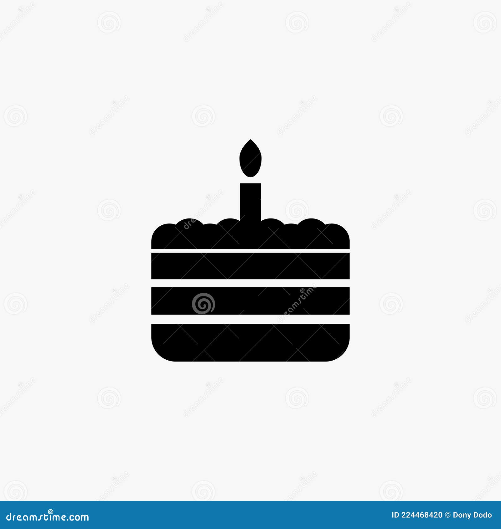 Cake Sign on White Background. Line Vector Icon Stock Vector ...