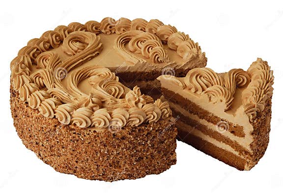 Cake with a slice stock image. Image of delicious, fatty - 19702829