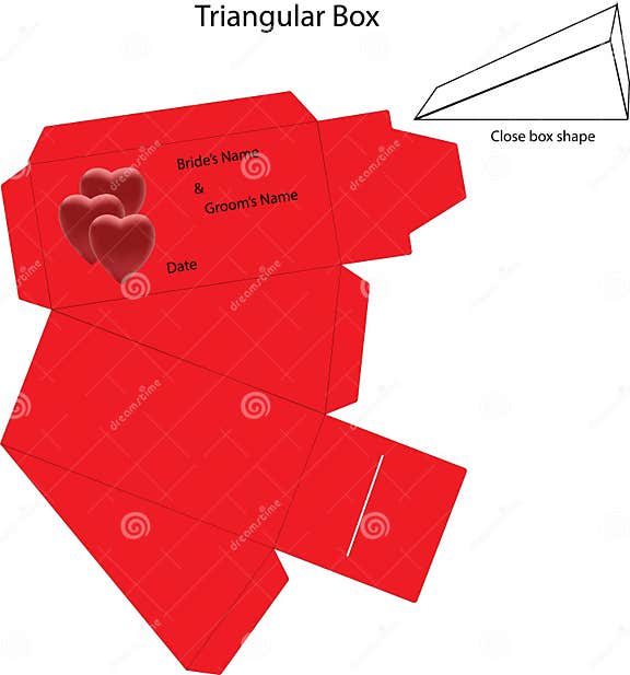 Triangle Shape Cake Box PatternCake Slice Box Stock Vector ...