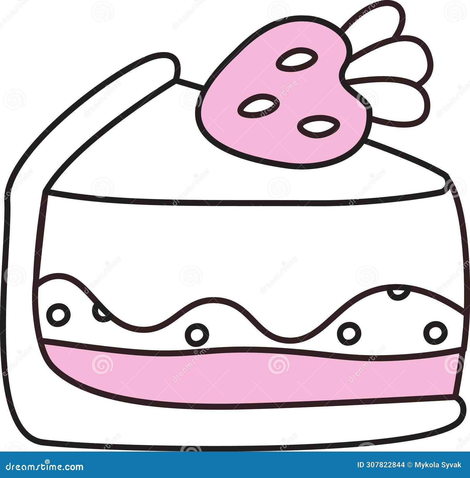 Cake Slice Doodle stock vector. Illustration of sketch - 307822844