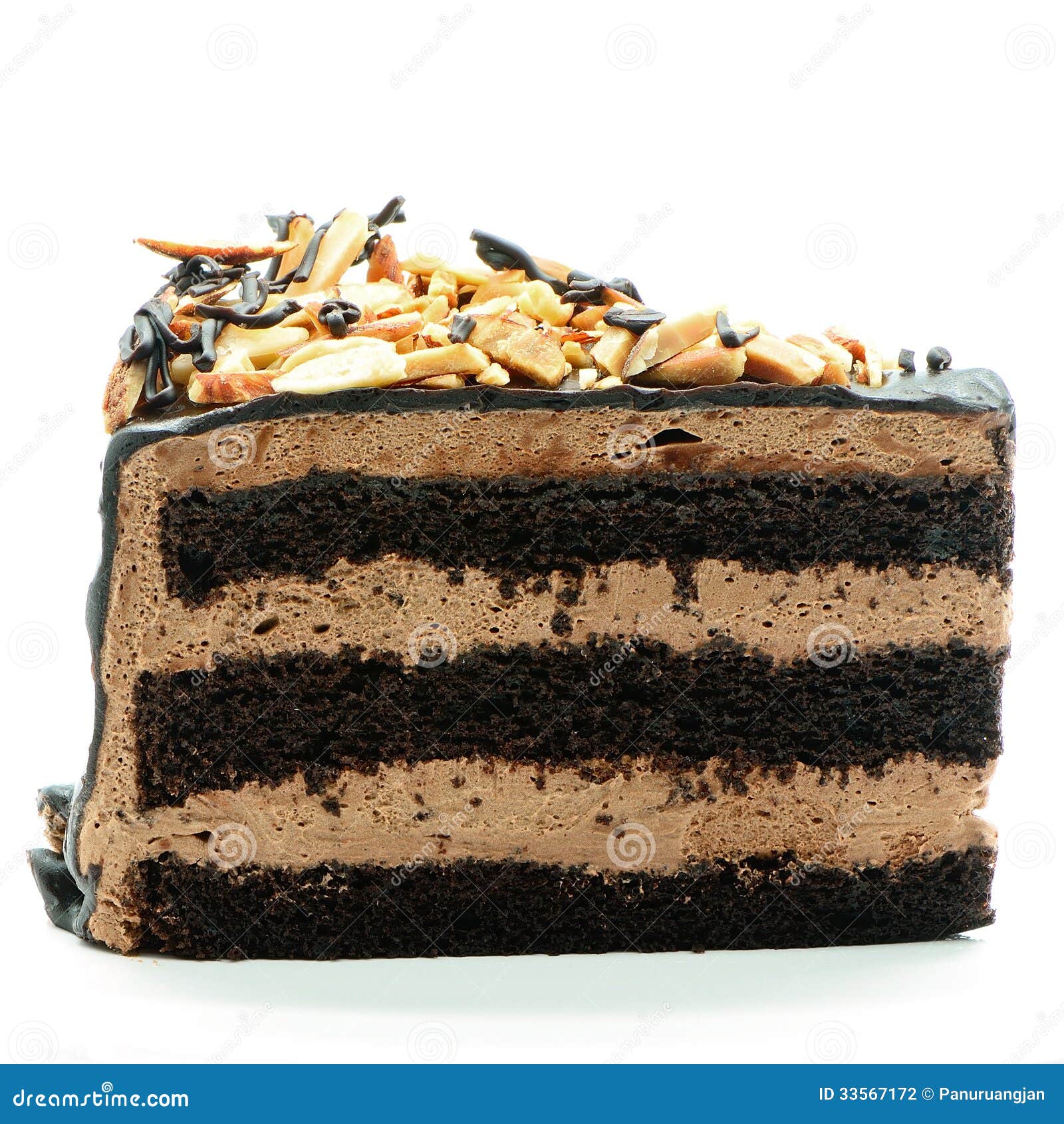 Cake slice isolated stock photo. Image of delicious, white - 33567172