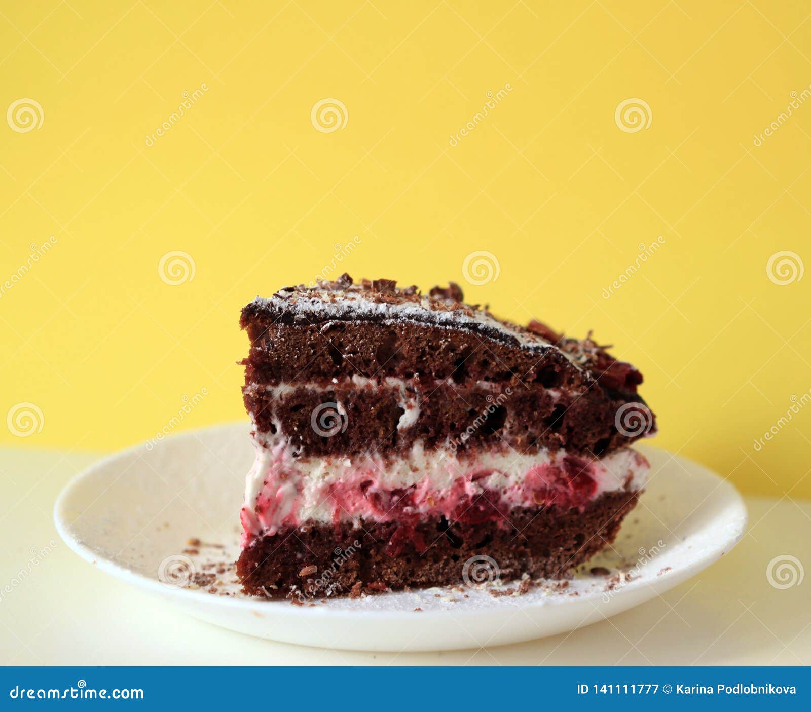 Cake Slice Top View on Background Stock Image - Image of flowers, cake ...