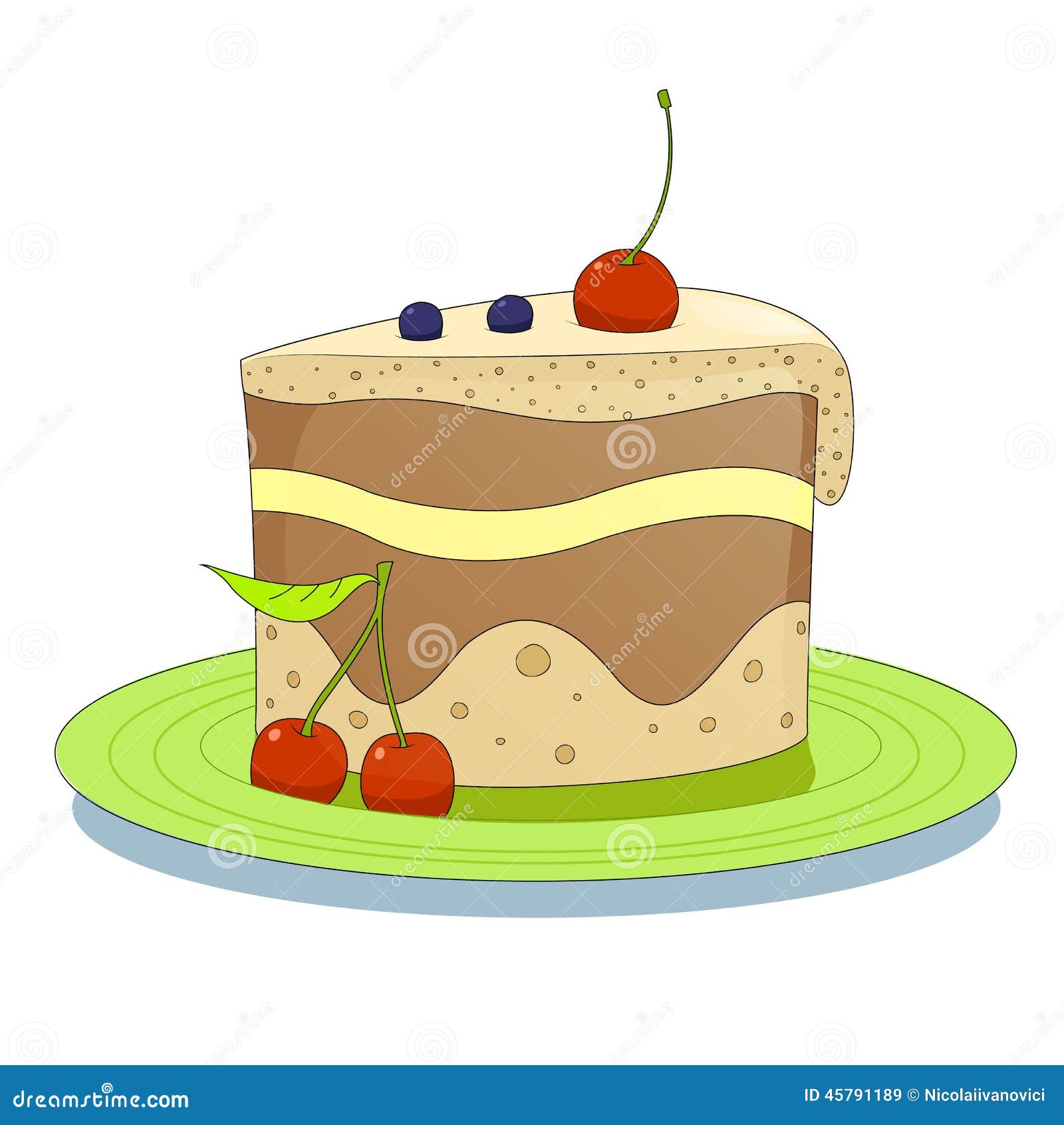 Cake slice stock vector. Illustration of brown, sweet - 45791189