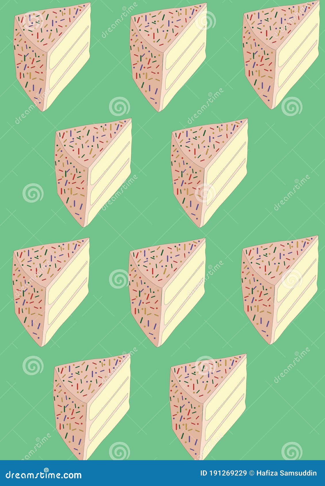 Cake Slices Background. Vector Illustration Decorative Design Stock ...