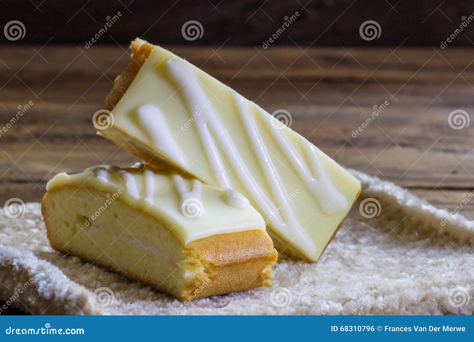 Cake slices with icing stock photo. Image of rustic, sweet - 68310796
