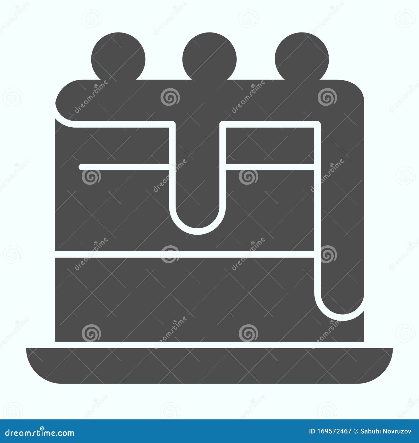 Cake Solid Icon. a Birthday Cake Vector Illustration Isolated on White ...