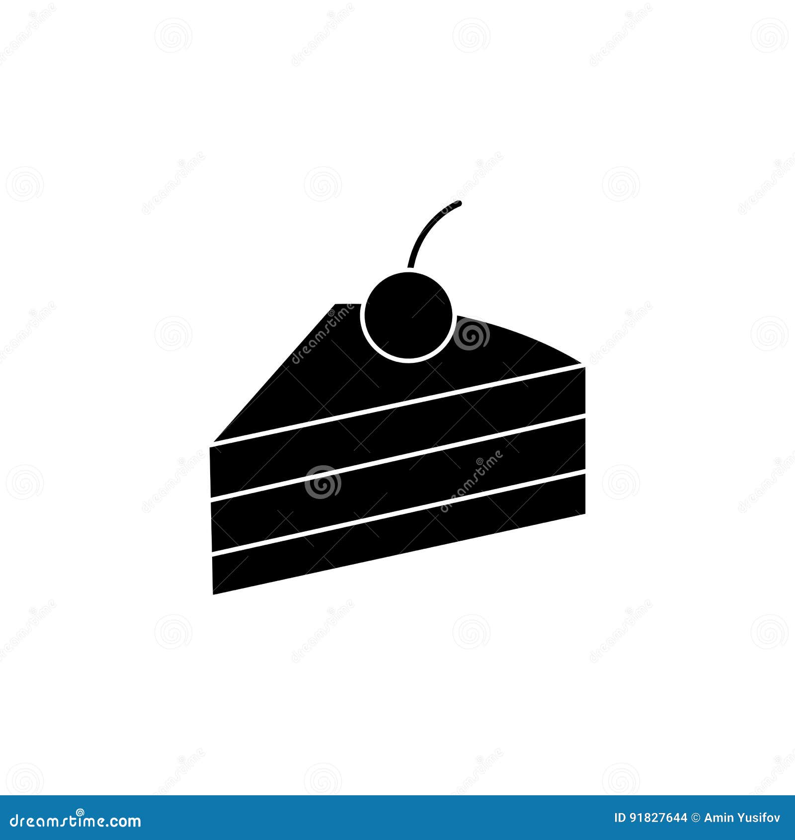 Cake Solid Icon. Piece Of Birthday Cake Illustration Isolated On White ...