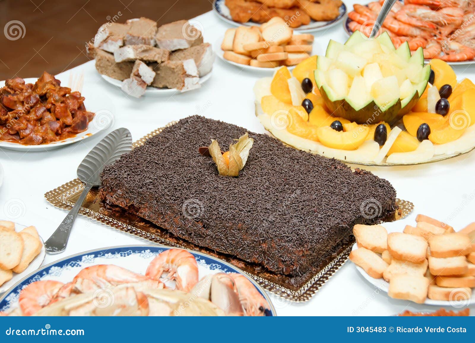 Cake and some food stock image. Image of hotel, caviar - 3045483