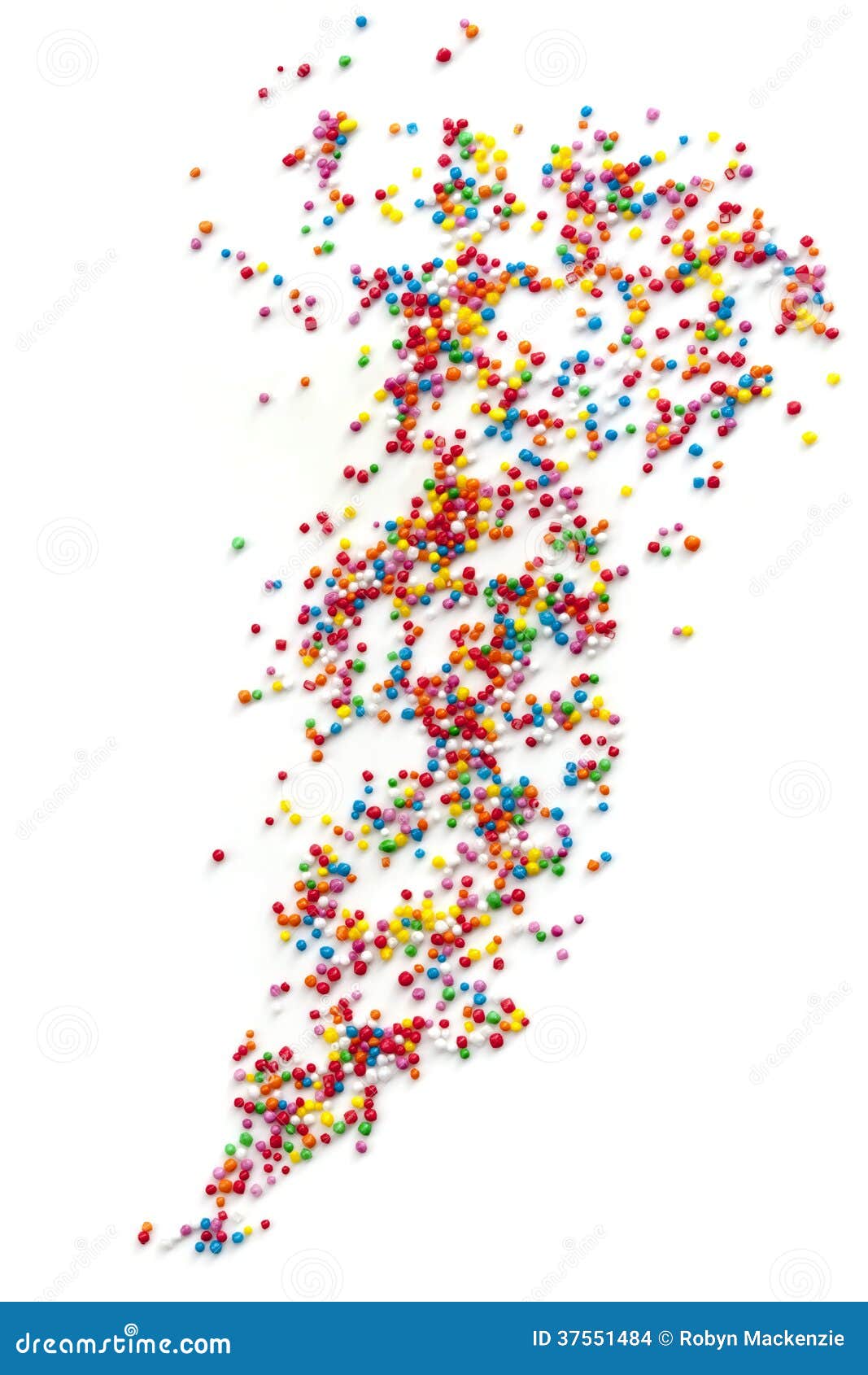 Cake Sprinkles Scattered Over White Background Stock Photo - Image of ...