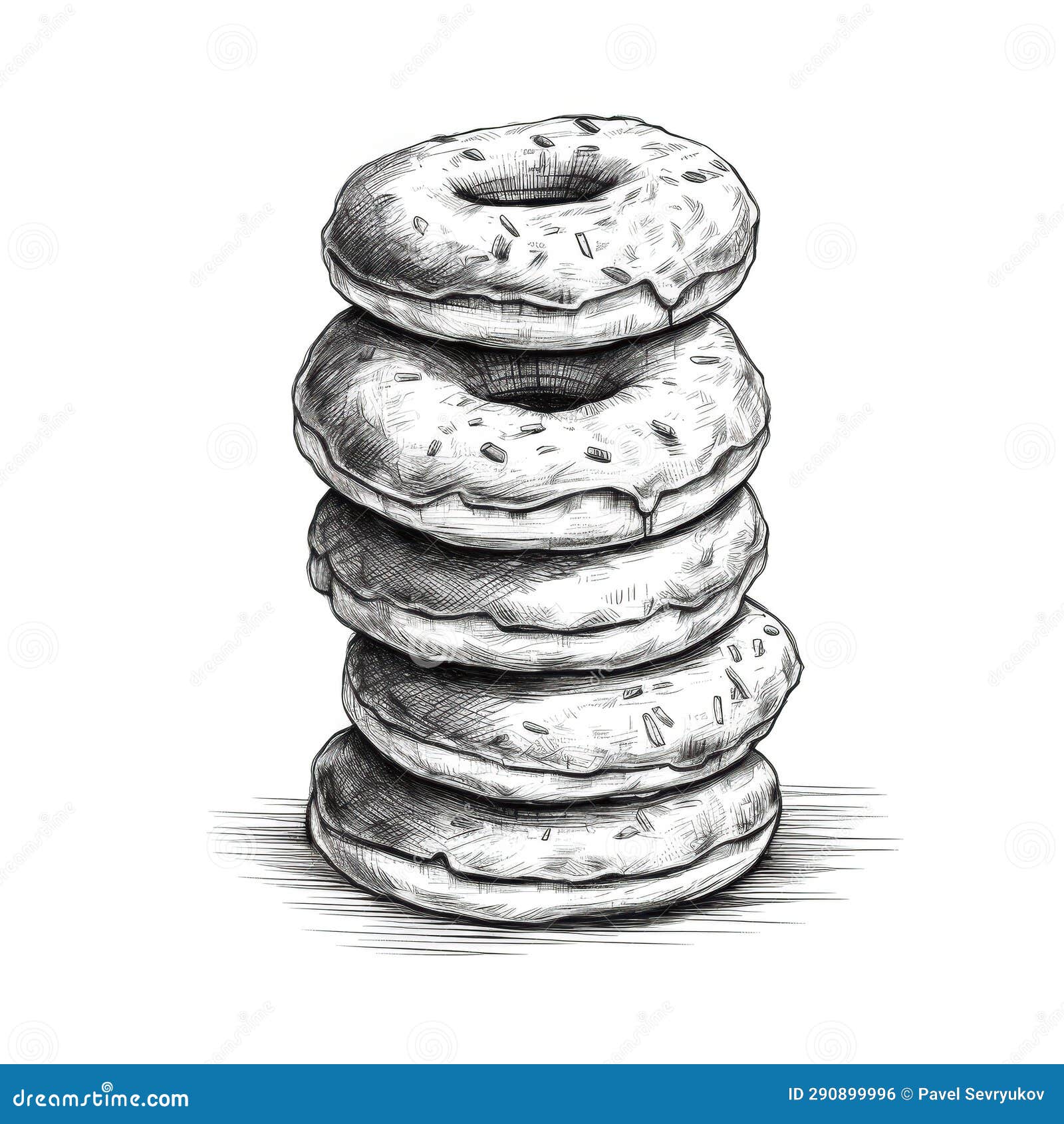 Cake Stack of Donuts Ai Generated Stock Illustration - Illustration of ...