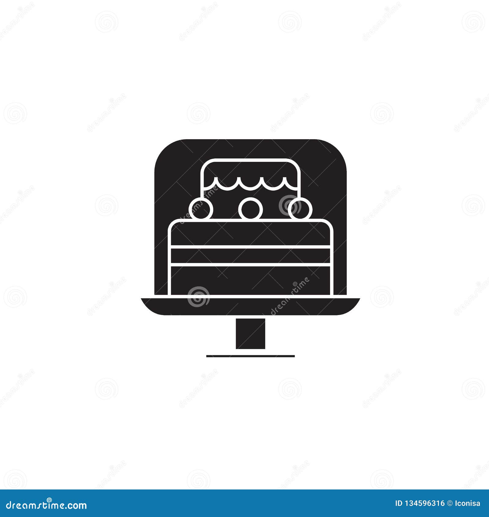 Cake Stand Black Vector Concept Icon Cake Stand Flat Illustration Sign Stock Vector
