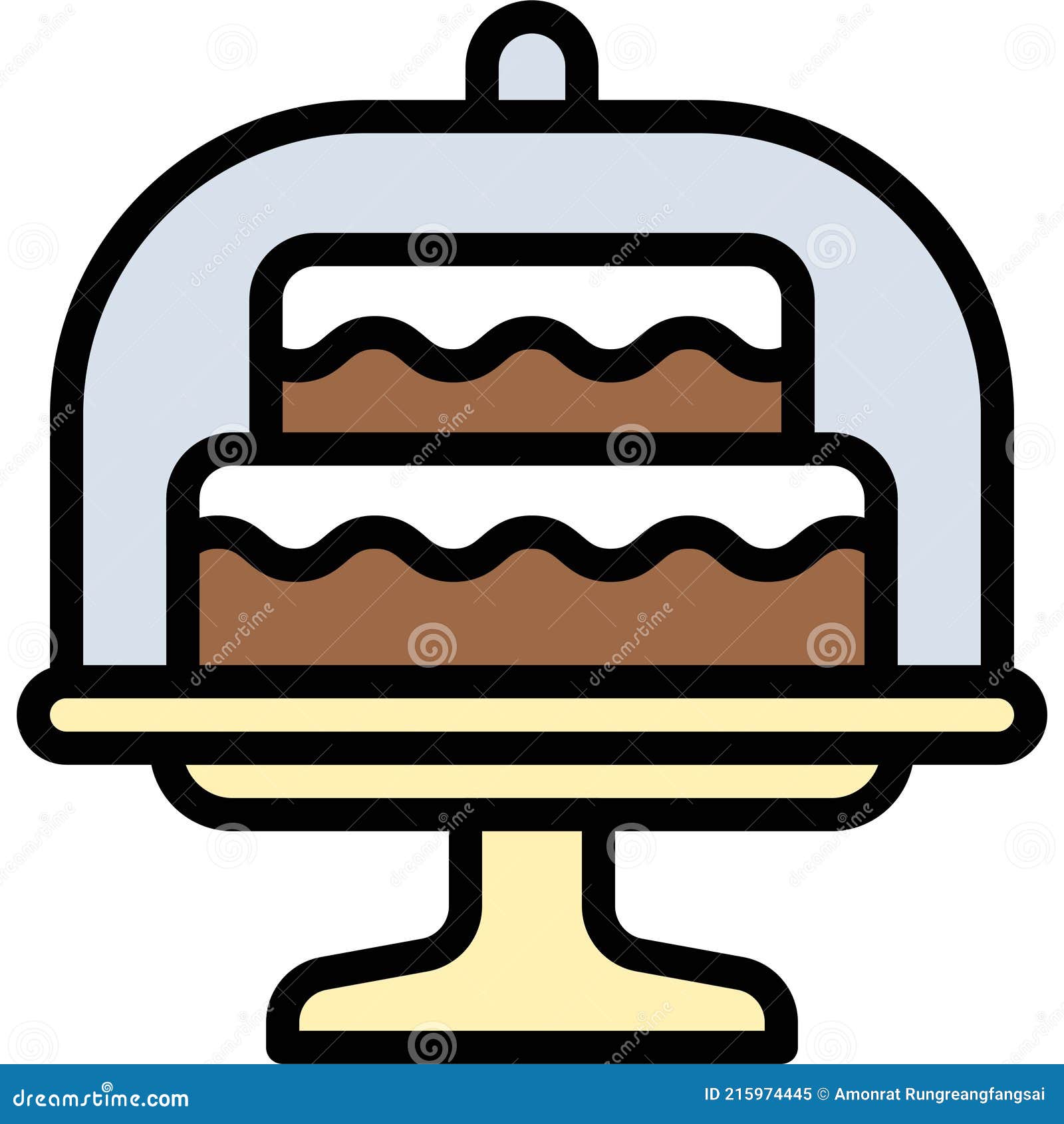 Cake on Cake Stand Icon Bakery and Baking Related Vector Vector ...