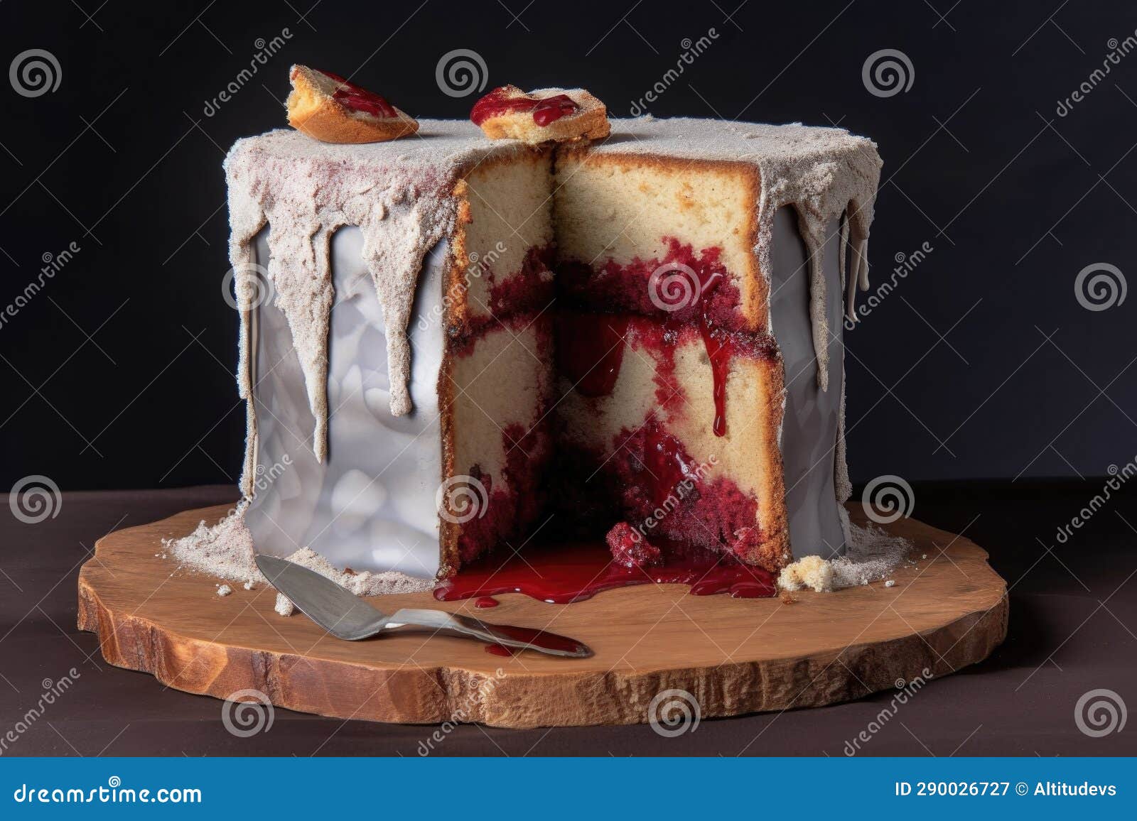 Cake with Sunken Middle and Broken Edges Stock Image - Image of broken ...