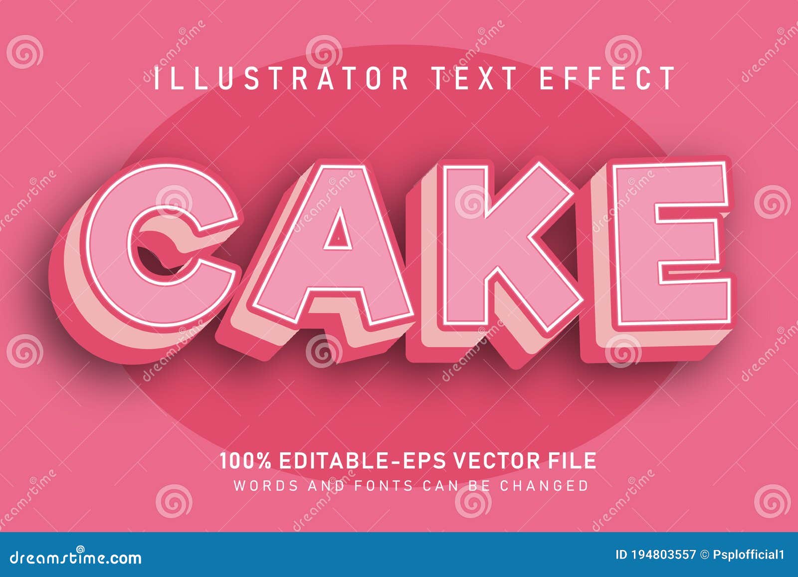 Cake Text Effect Design Vector Stock Vector - Illustration of shadow ...