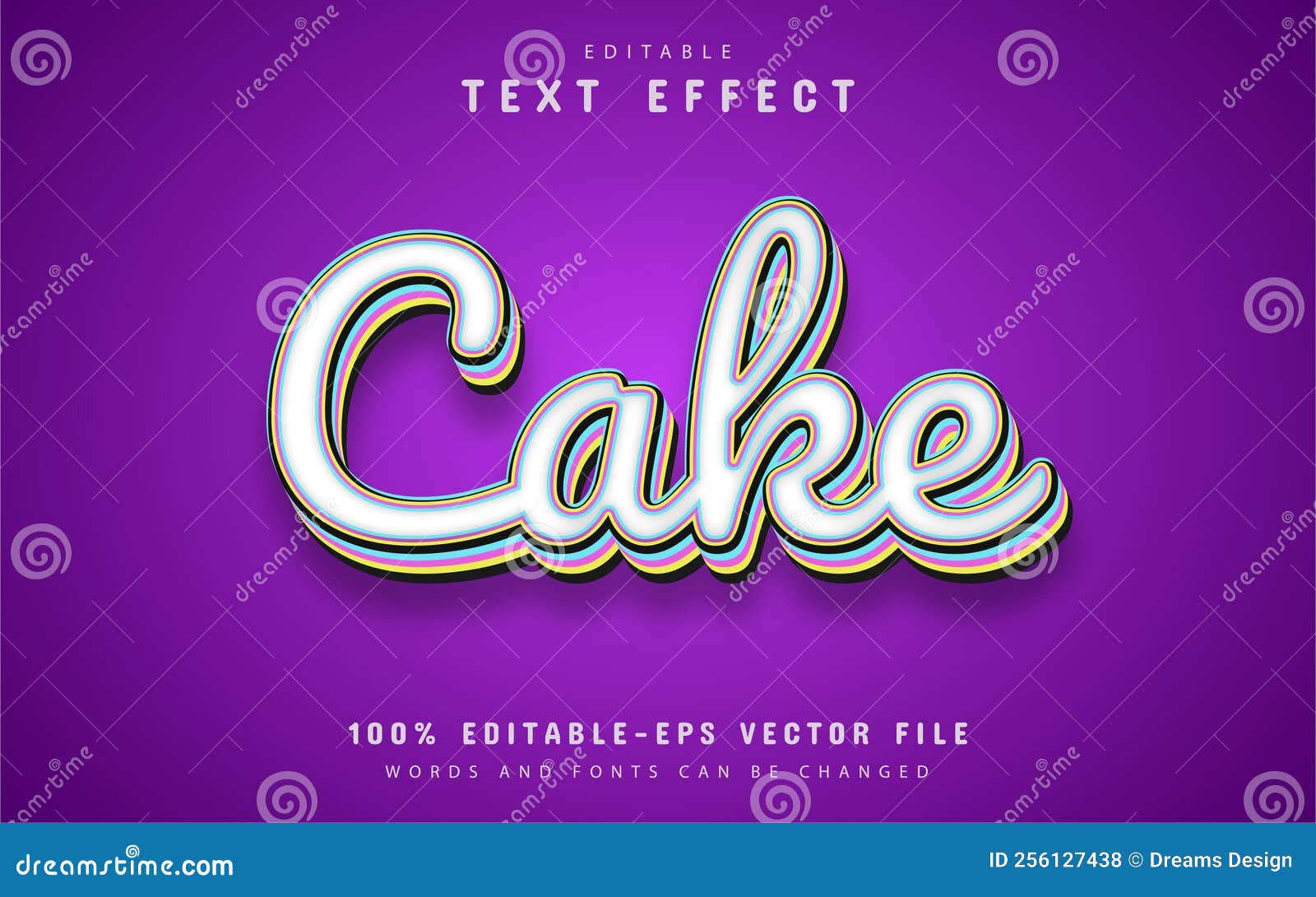 Cake text effect editable stock vector. Illustration of banner - 256127438