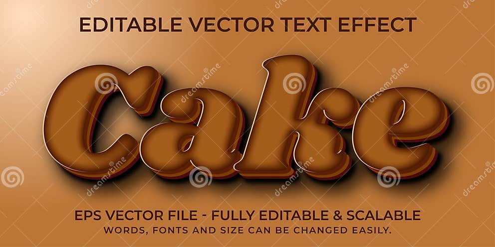 Cake Text Effect Editable Vector. Fully Editable Text Effect Stock ...