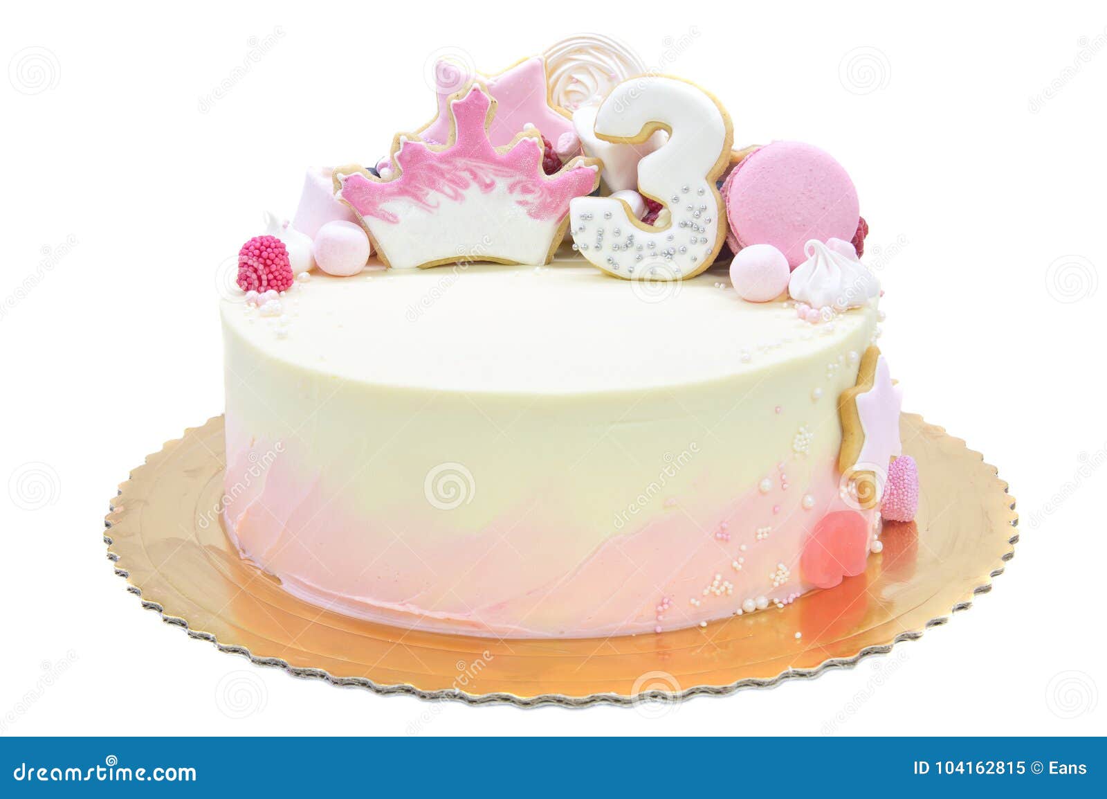 Cake for third birthday stock image. Image of birthday - 104162815