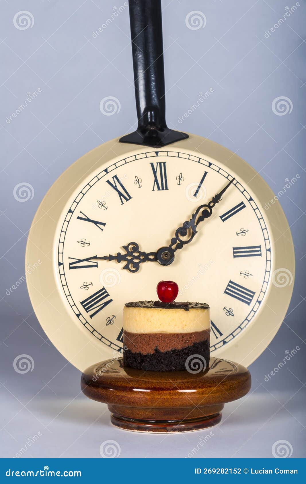 Cake time stock photo. Image of smooth, clock, dessert - 269282152