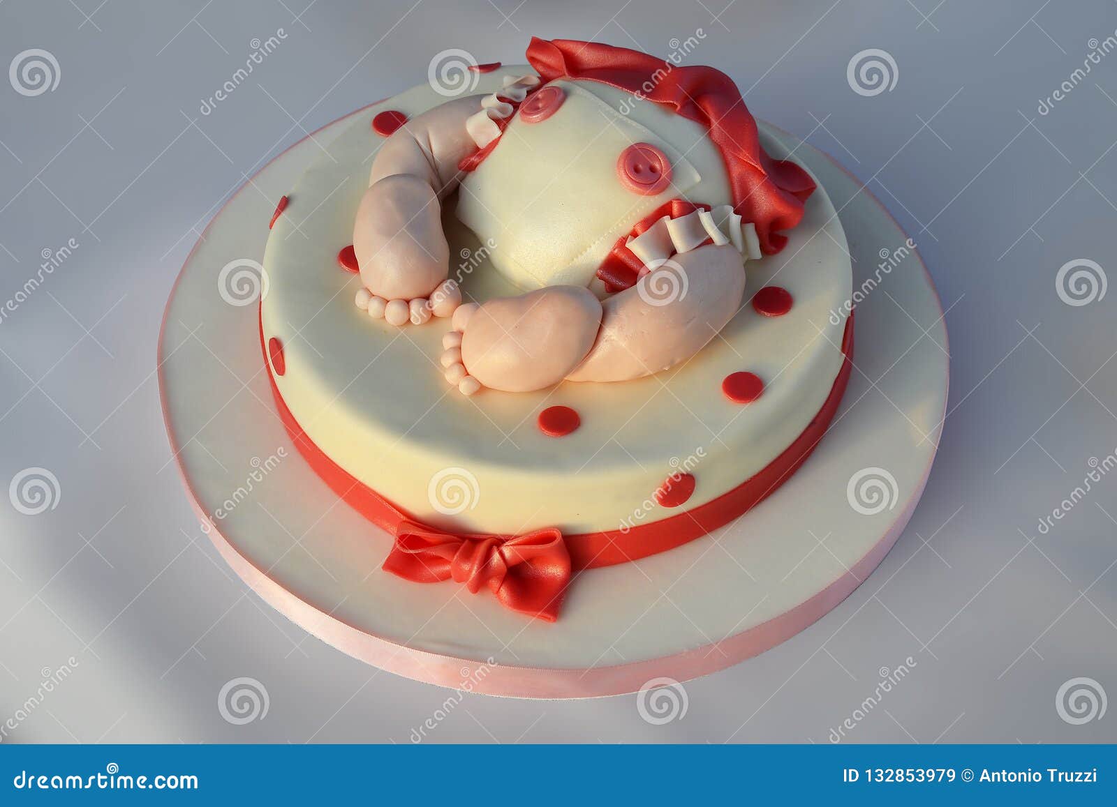 Cake To Celebrate Baptism or Birth of a Child Stock Image - Image of ...