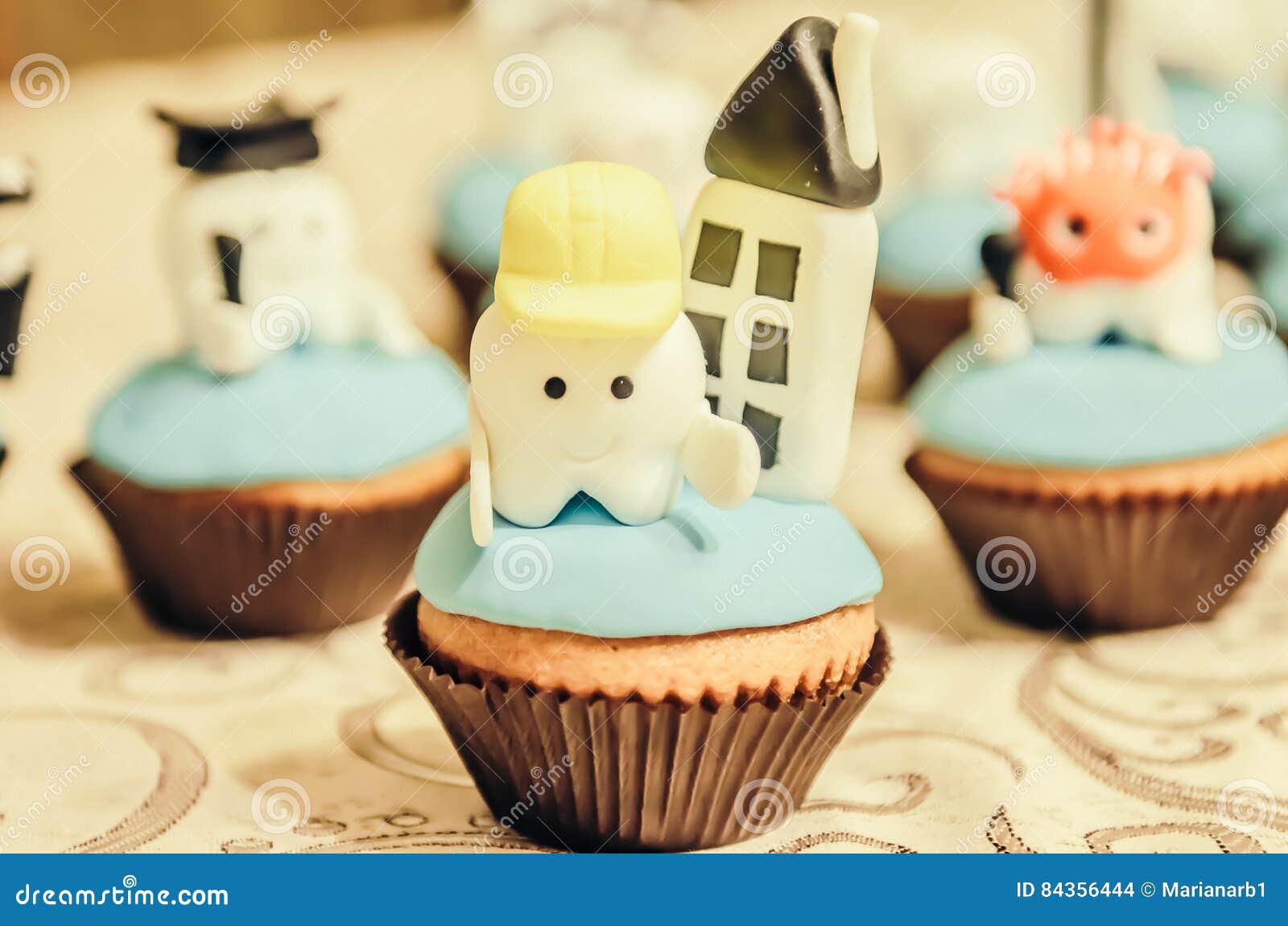 Cake with Tooth Hero on Top Stock Photo - Image of dentist, hero: 84356444