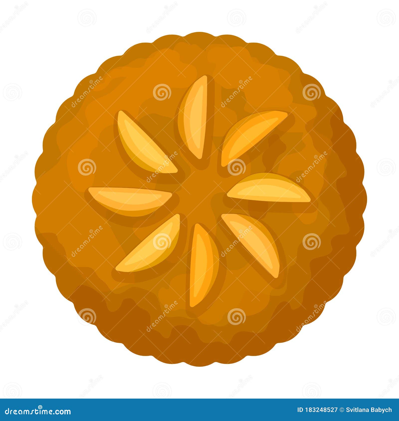 Cake Top View Vector Icon.Cartoon Vector Icon Isolated on White ...