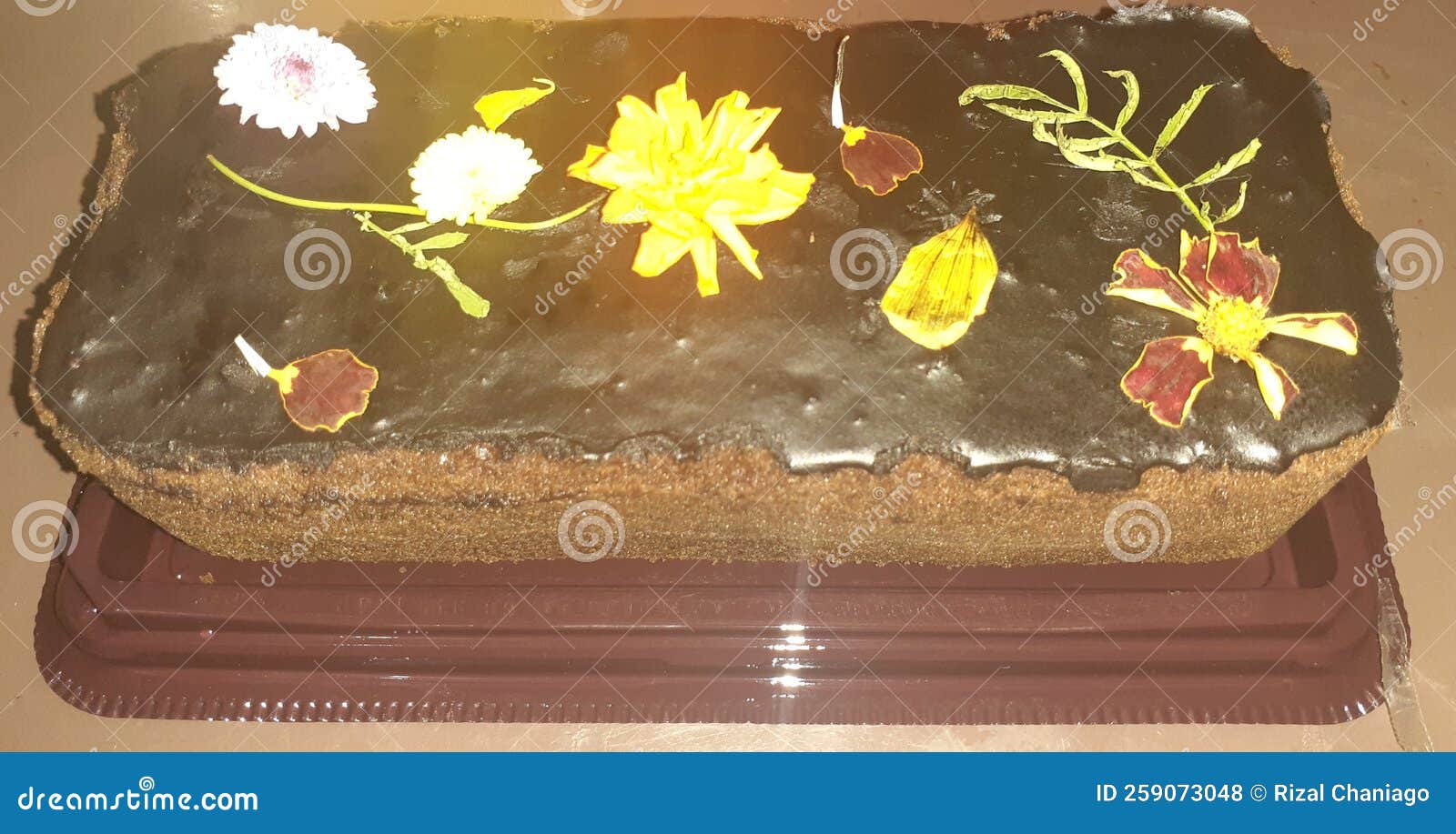 A Cake with a Topping Flower Pattern Stock Photo - Image of produce ...
