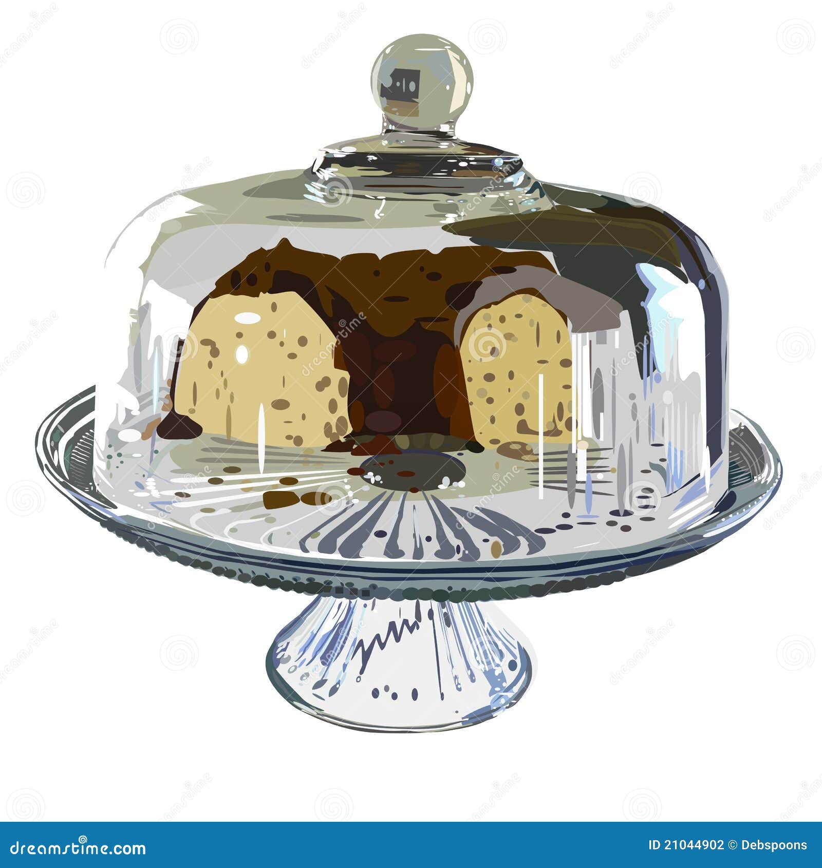 Cake under glass stock vector. Illustration of glass - 21044902