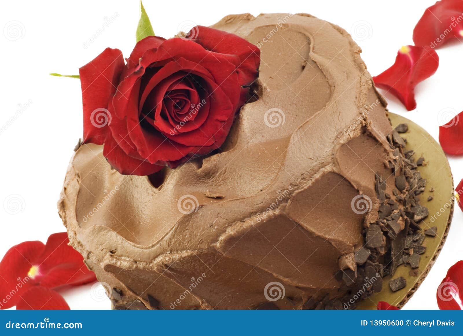 Cake Van De Chocolade Met Rood Nam Toe Stock Foto - Image of ...