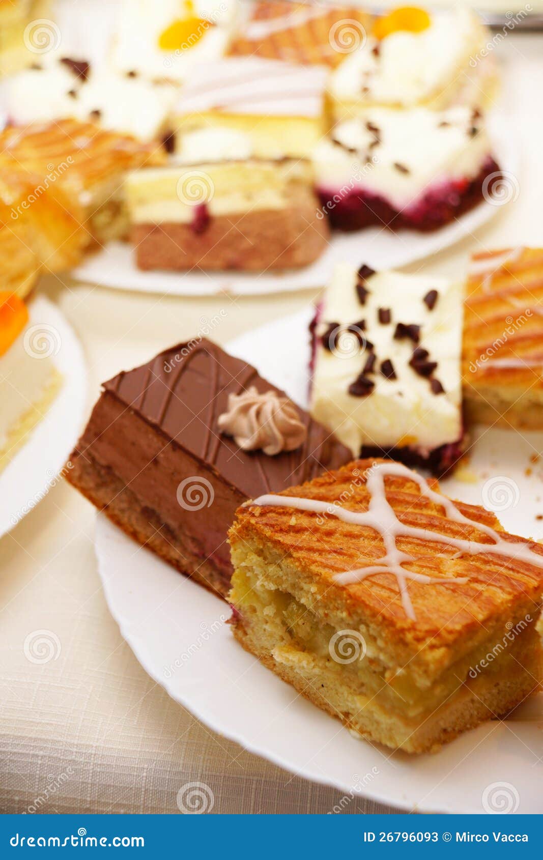 Cake variation stock image. Image of plates, white, pieces - 26796093