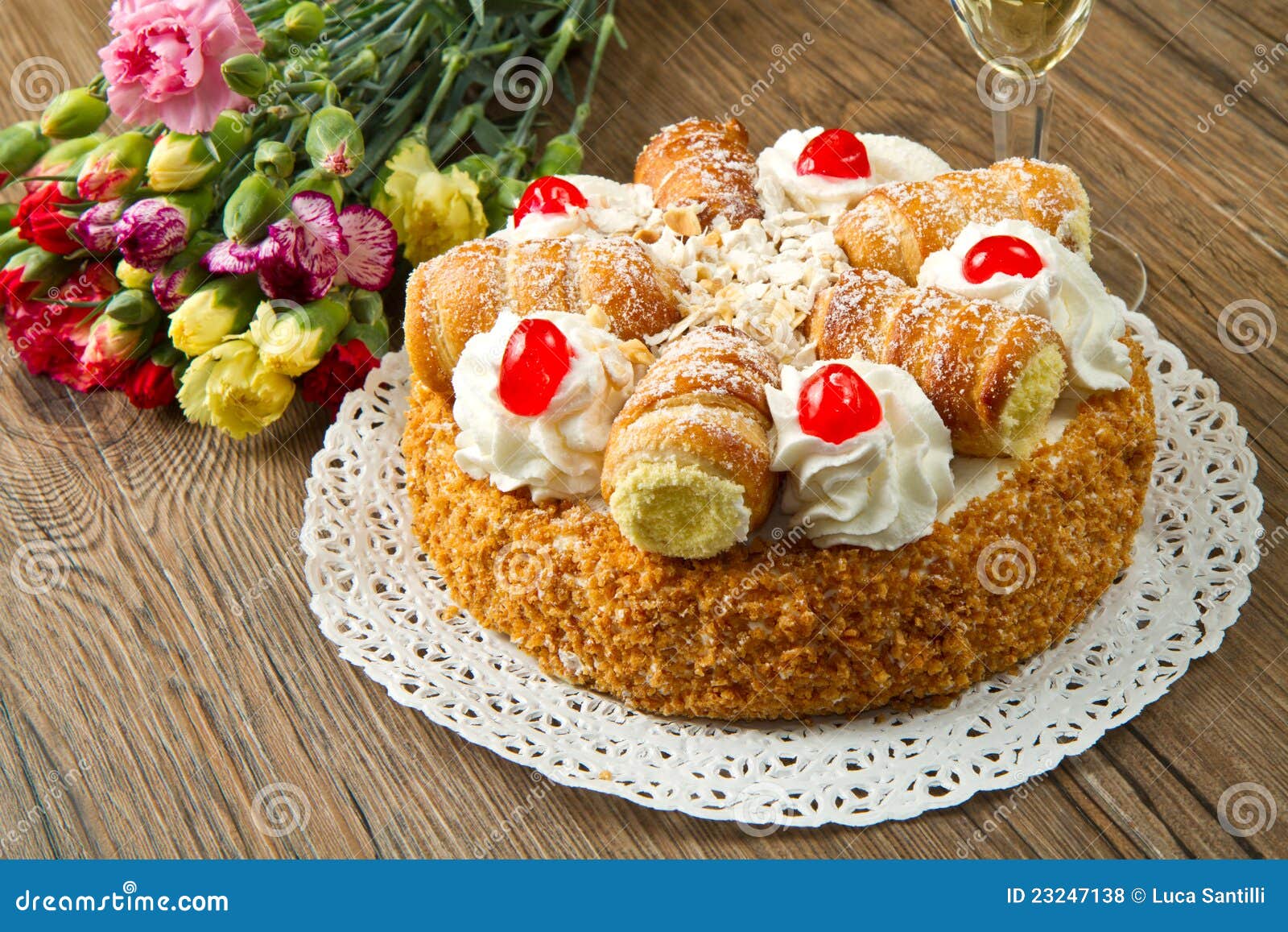 Cake with whipped cream stock photo. Image of decoration - 23247138