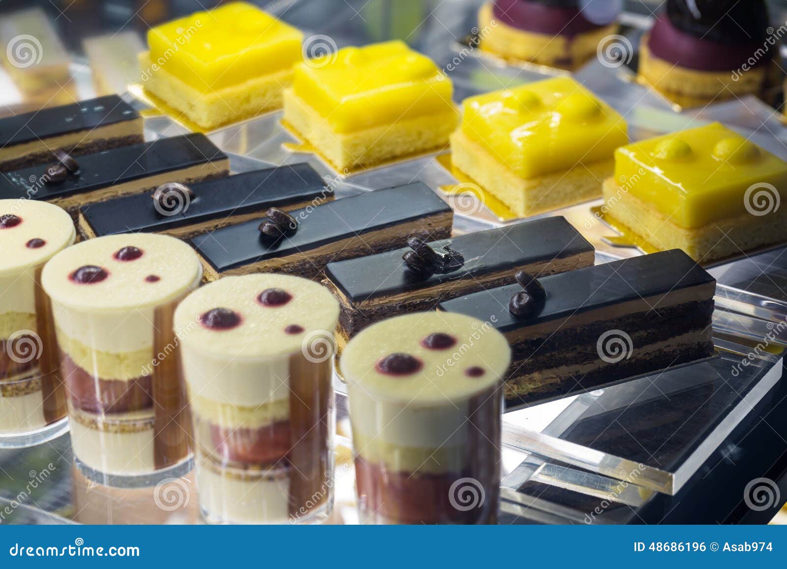 Cakes assortment stock photo. Image of food, celebration - 48686196