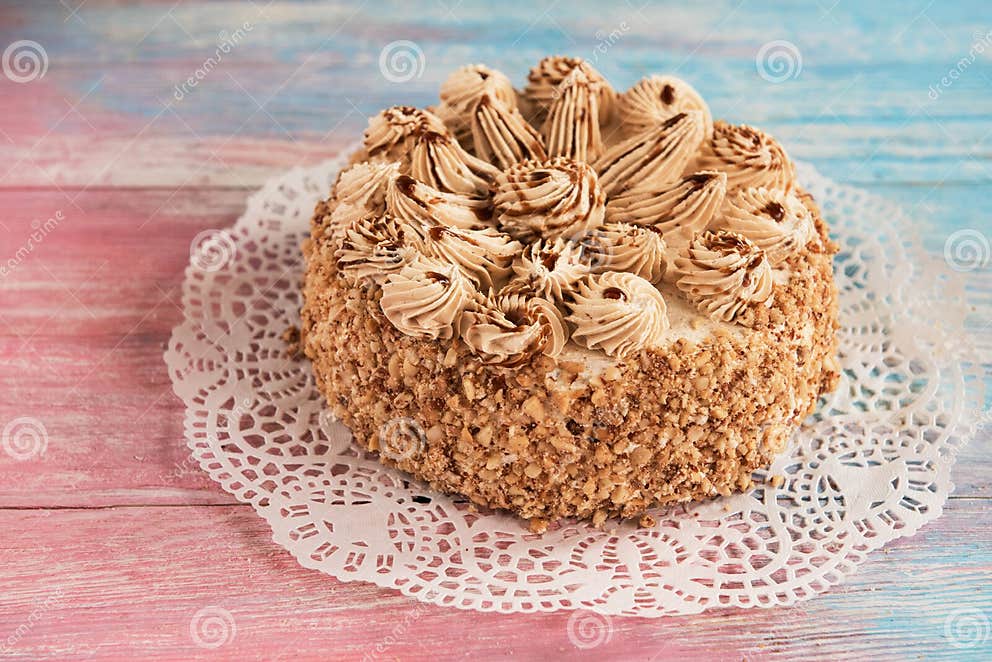 Cakes on color background stock image. Image of baked - 141310575