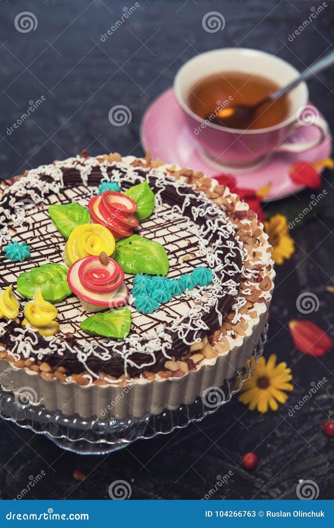 Tasty cakes composition stock image. Image of cupcake - 104266763