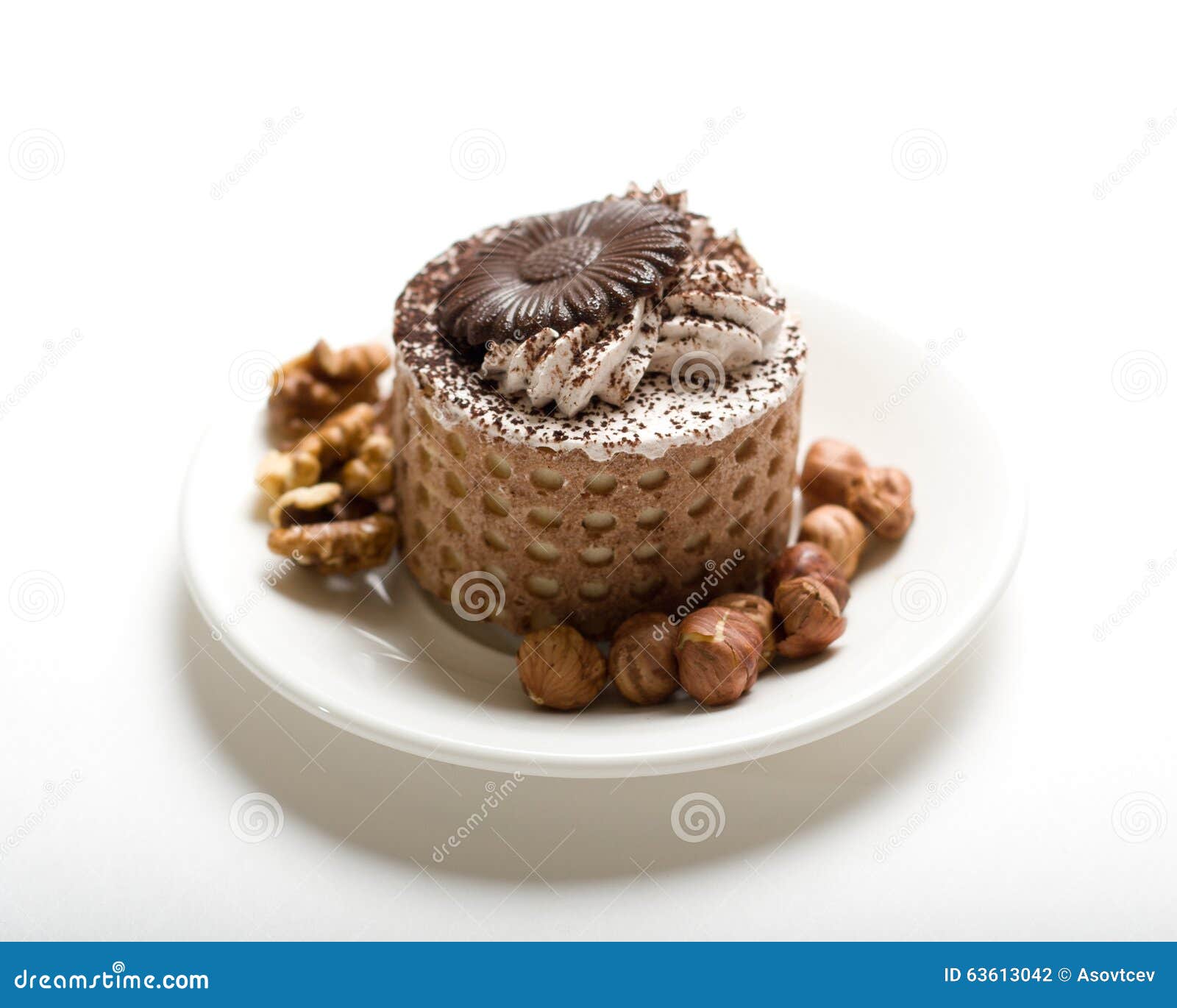 Cakes Composition with Nuts and Dishes Stock Photo - Image of white ...