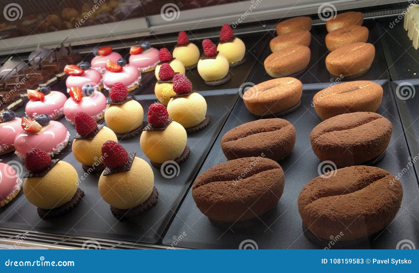 Cakes in confectionery stock image. Image of bakery - 108159583