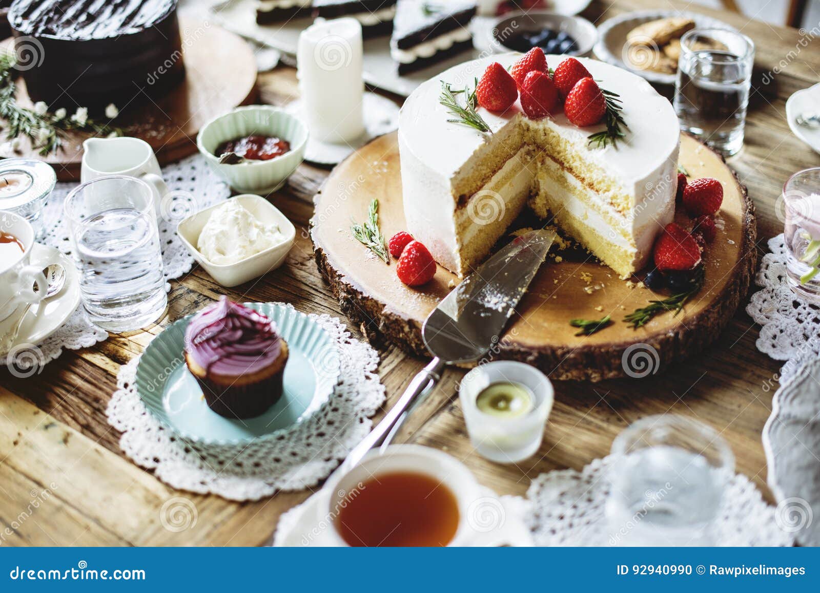 Cakes Delicious Dessert Bakery Event Party Reception Stock Photo ...