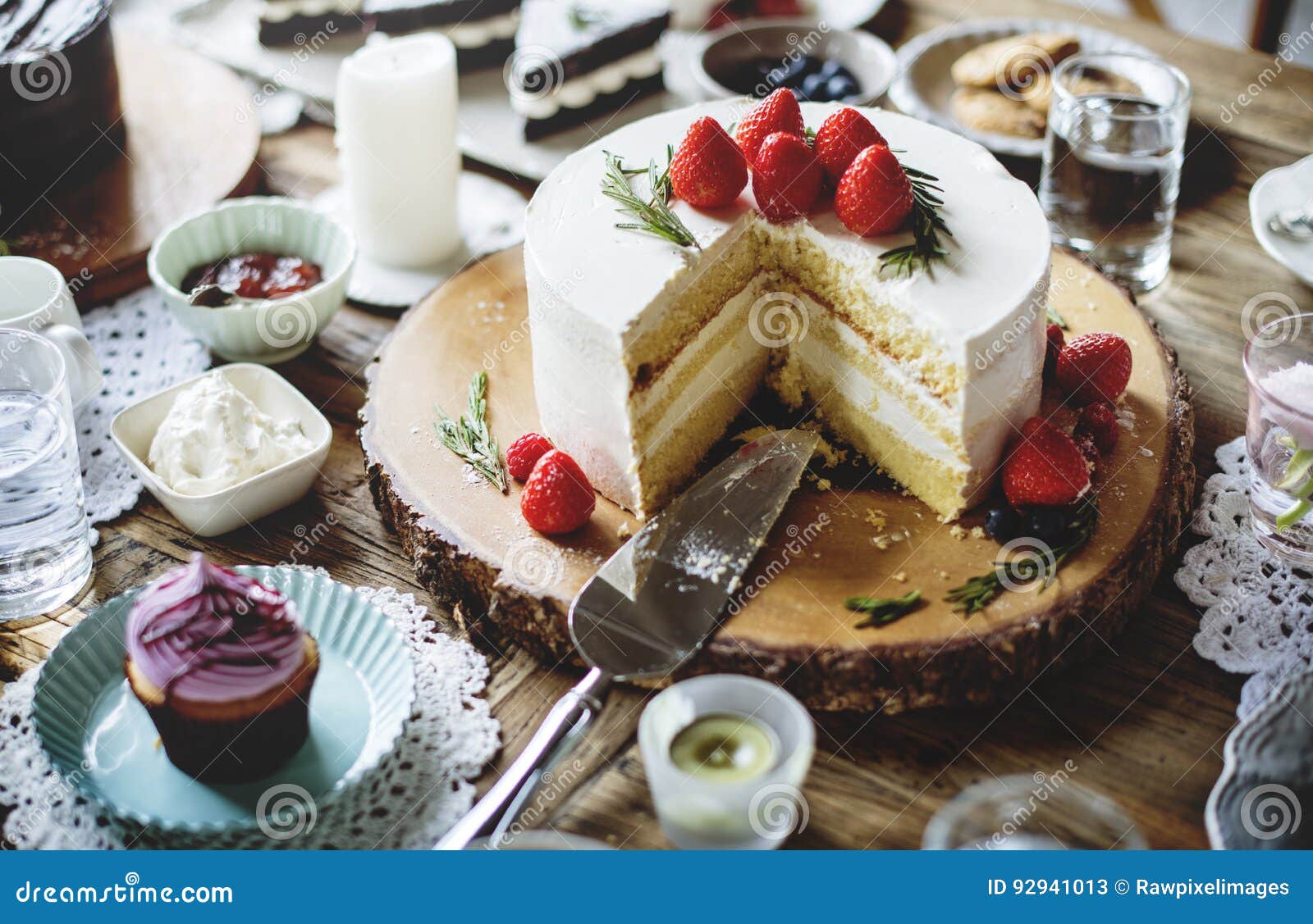 Cakes Delicious Dessert Bakery Event Party Reception Stock Image ...