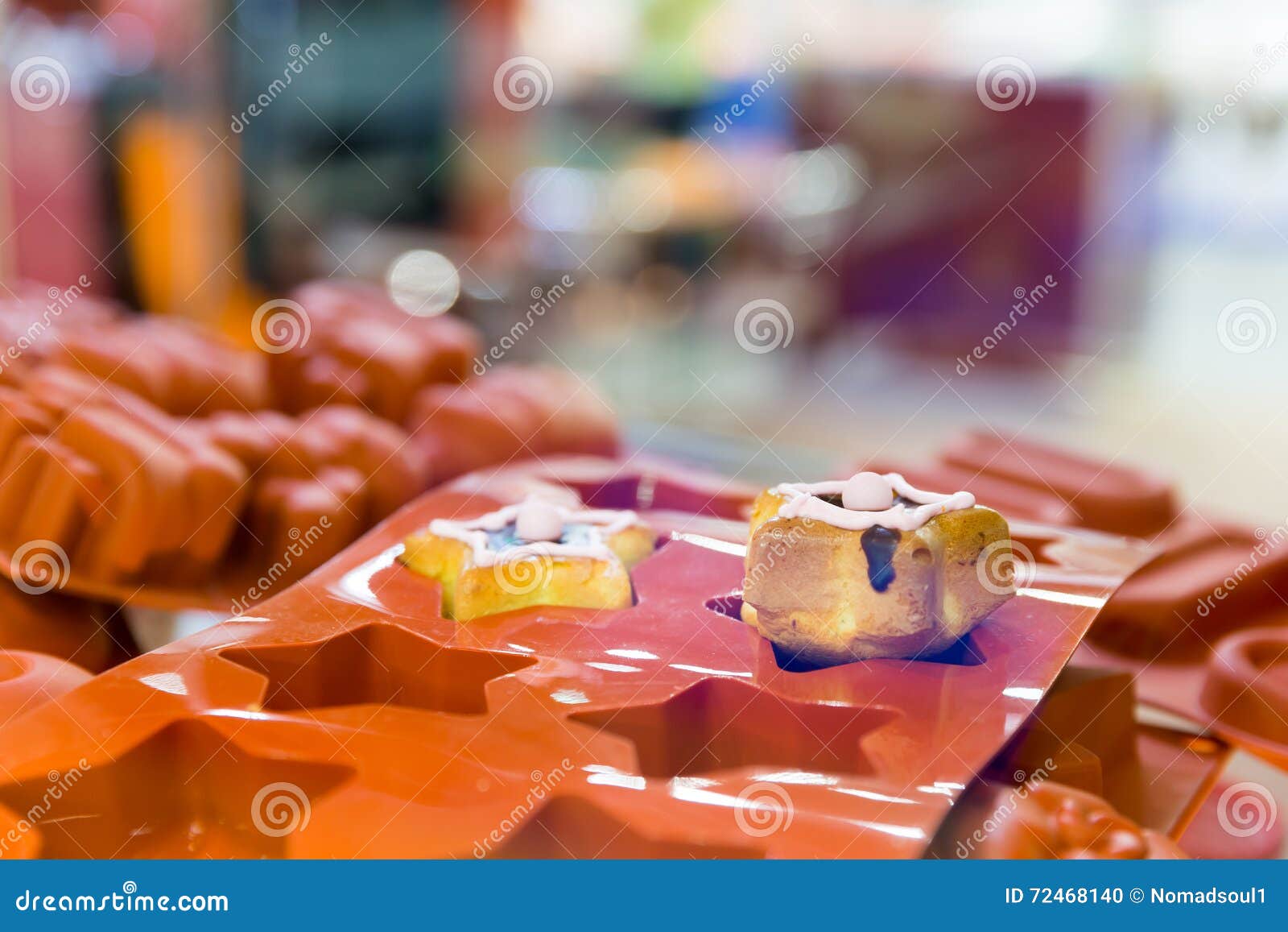 Cakes in forms stock photo. Image of recipe, cutting - 72468140