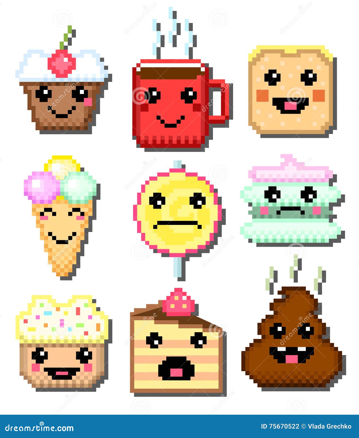 Shit Pixel Art. Turd Are Pixelated. Poop Cartoon Vector | CartoonDealer ...